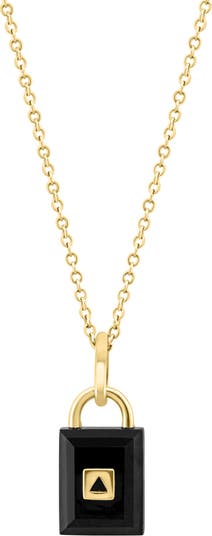 EFFY Onyx Lock Pendant Necklace | Nordstromrack