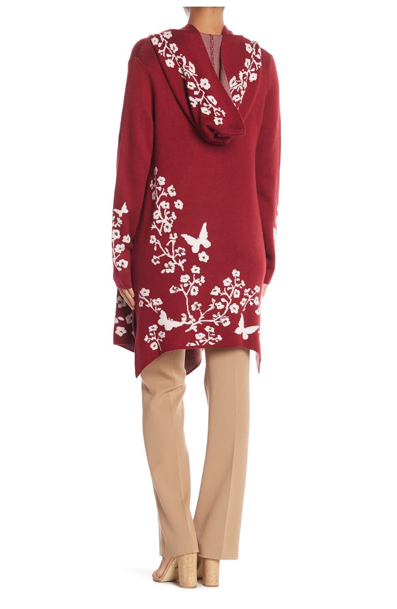 Vertigo Paris Floral Knit Longline Cardigan Hoodie | Nordstromrack