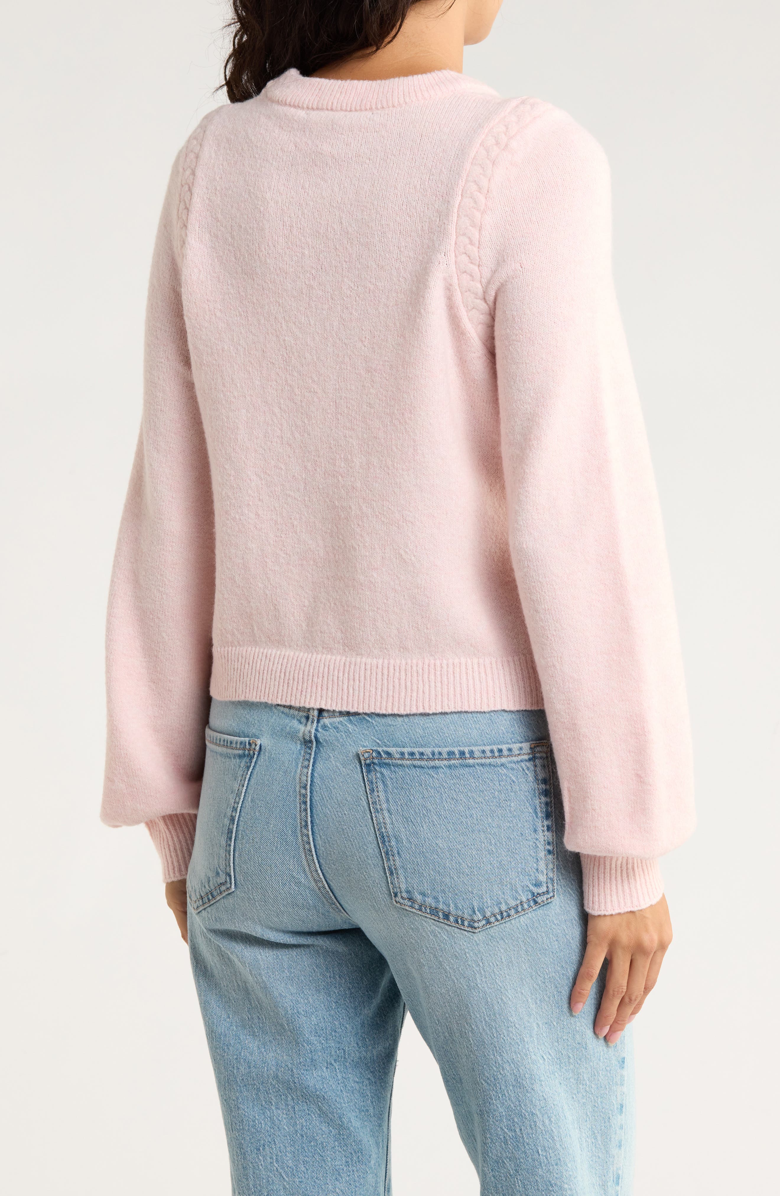 French Connection Braided Shoulder Crewneck Sweater | Nordstromrack