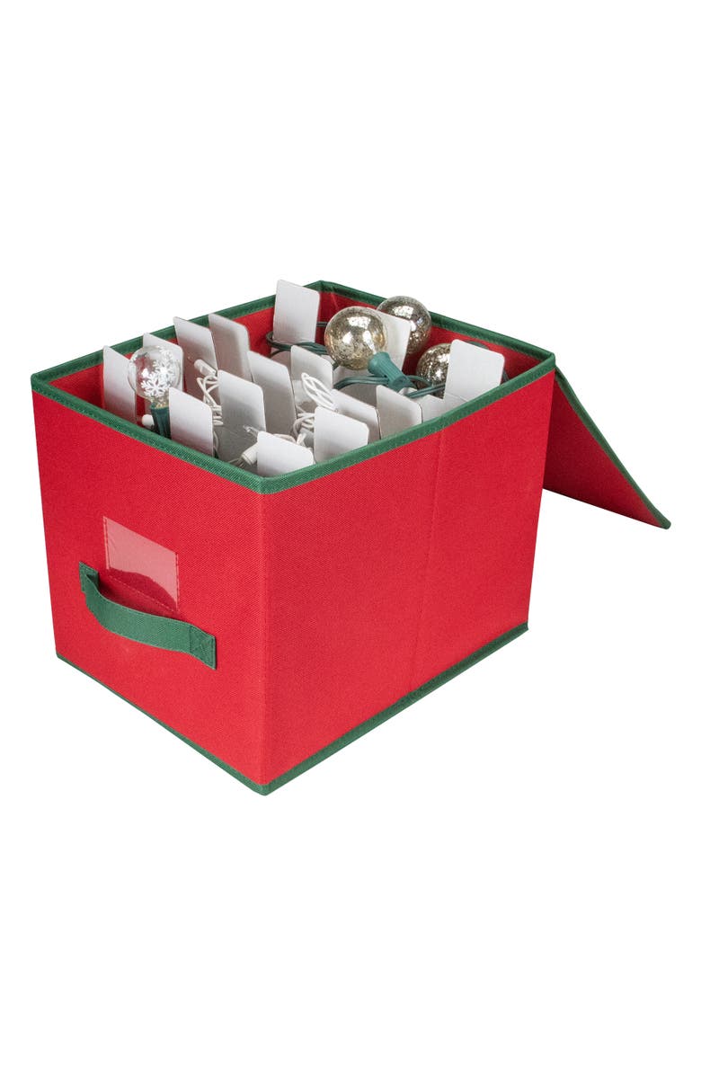 Northlight Christmas Ornament Storage Box with Removable Dividers - 13 ...