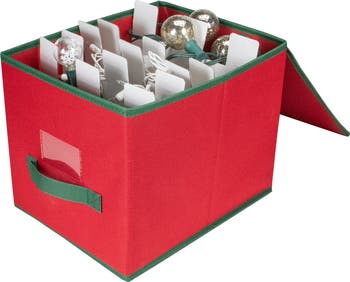 Northlight Christmas Ornament Storage Box with Removable Dividers - 13 ...