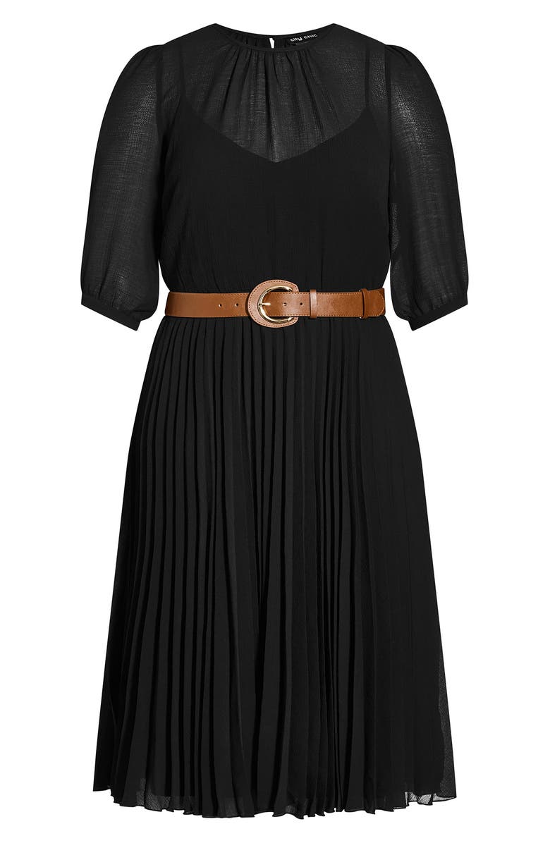 City Chic Love Pleat Belted Dress | Nordstromrack