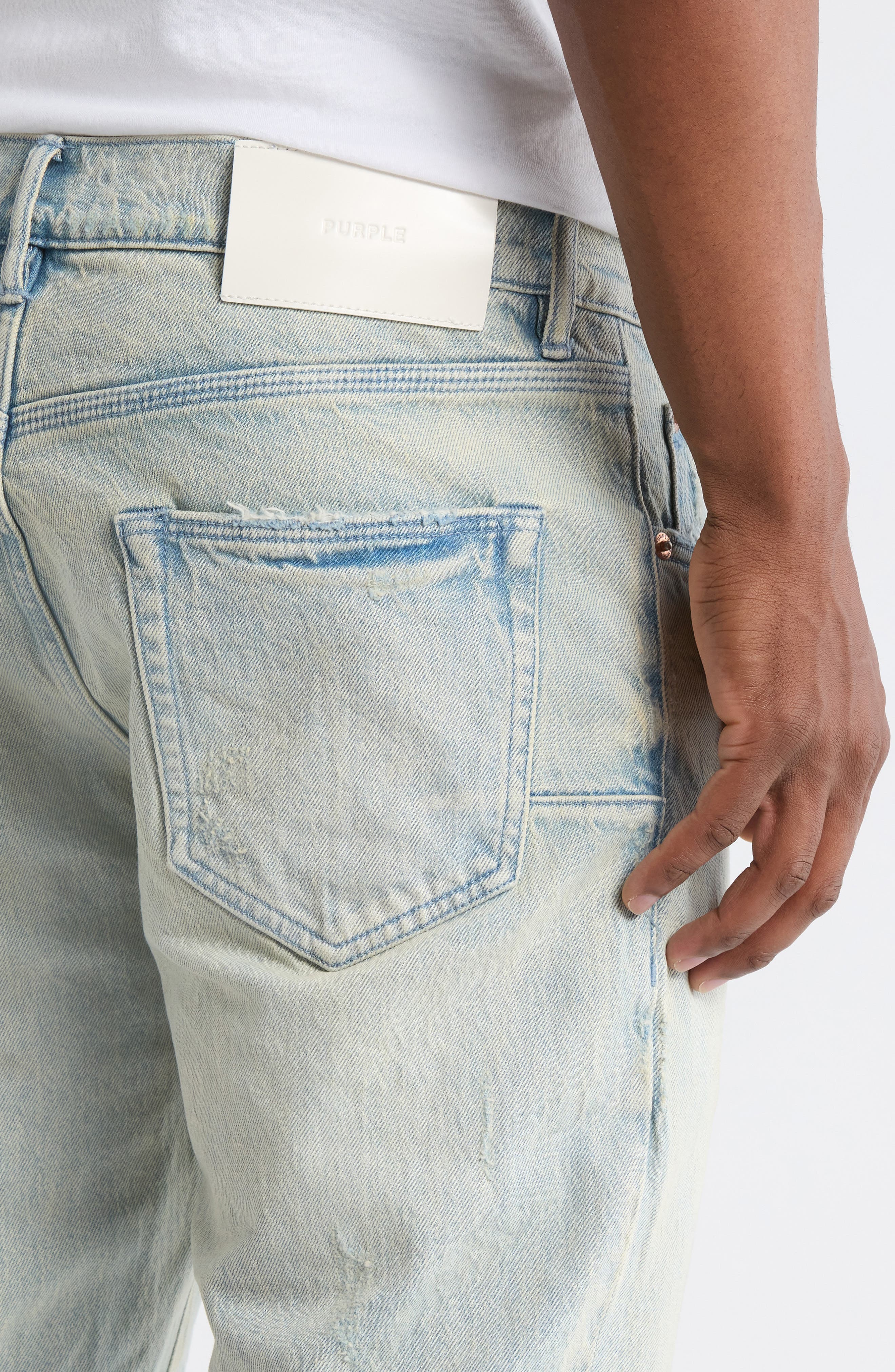 PURPLE BRAND Ripped Knee Blowout Flare Jeans | Nordstrom