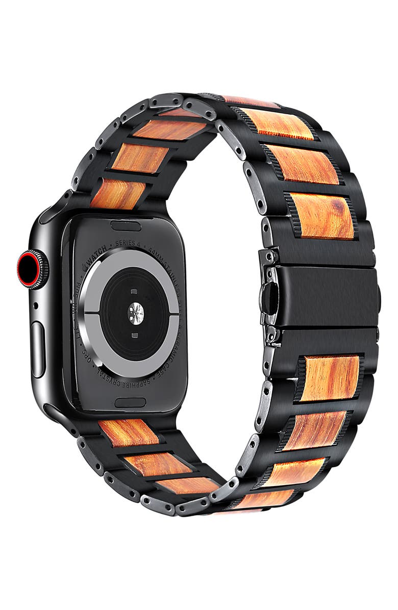 The Posh Tech Stainless Steel & Wood Apple Watch® Bracelet Watchband ...
