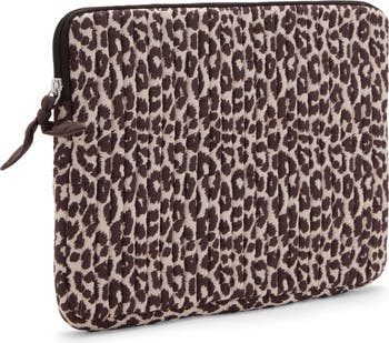 MANGO TEEN Leopard Print Quilted Cotton Laptop Case | Nordstrom