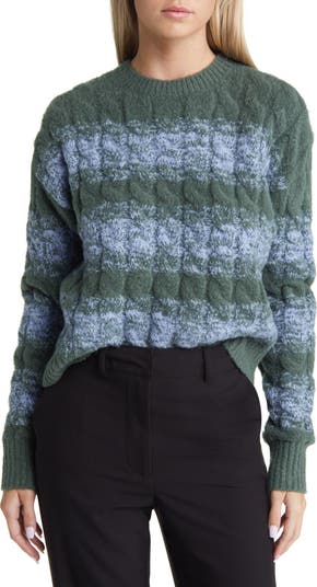 Open Edit Stripe Cable Sweater | Nordstromrack