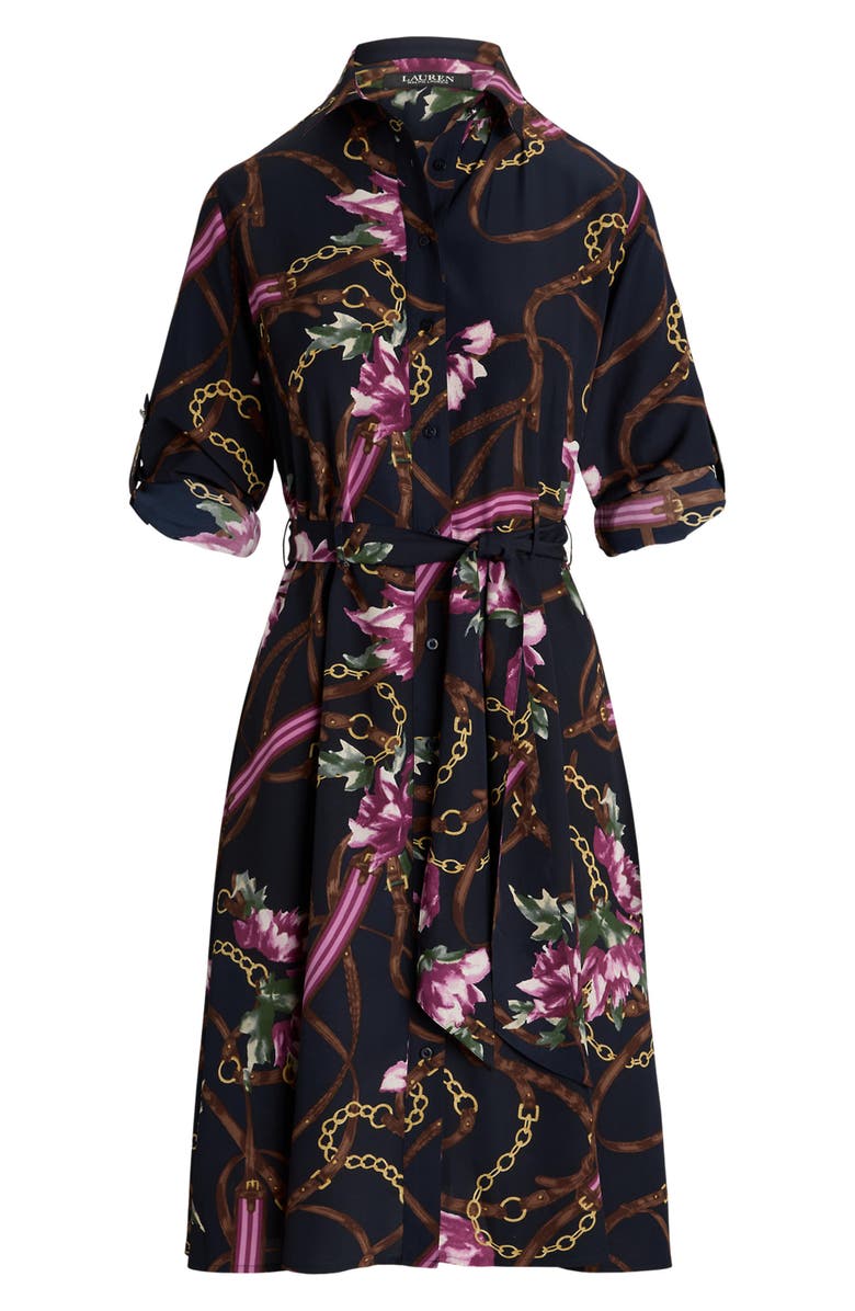 Lauren Ralph Lauren Print Crepe Shirtdress | Nordstromrack