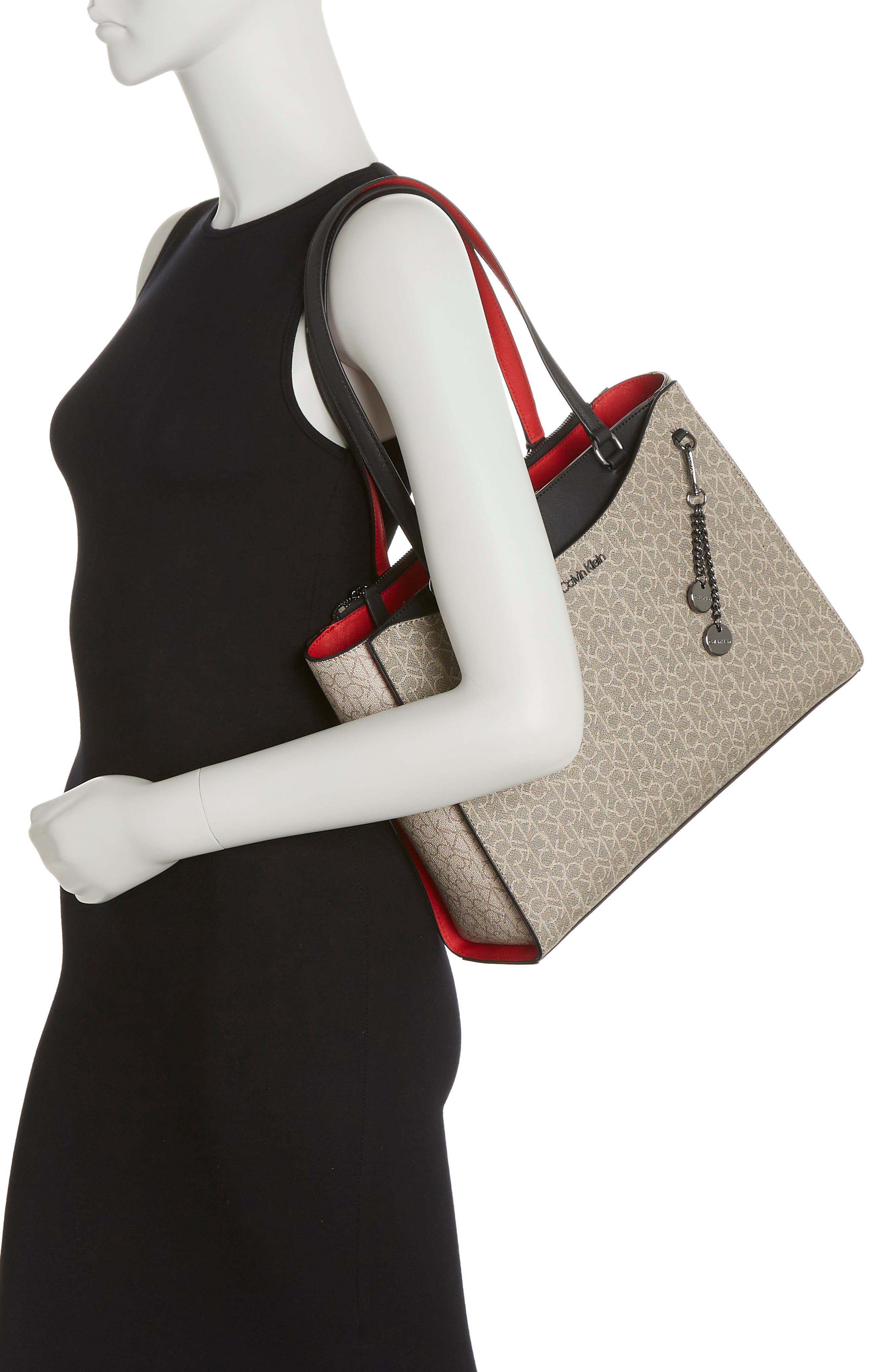 Calvin Klein Mavis Saffiano Pindot Logo Tote | Nordstromrack