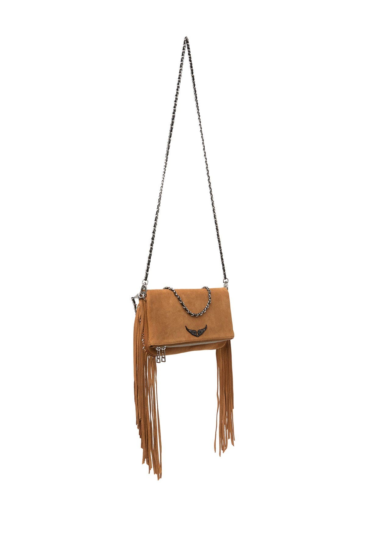 Zadig & Voltaire Rock Suede & Fringes Crossbody Bag | Nordstromrack