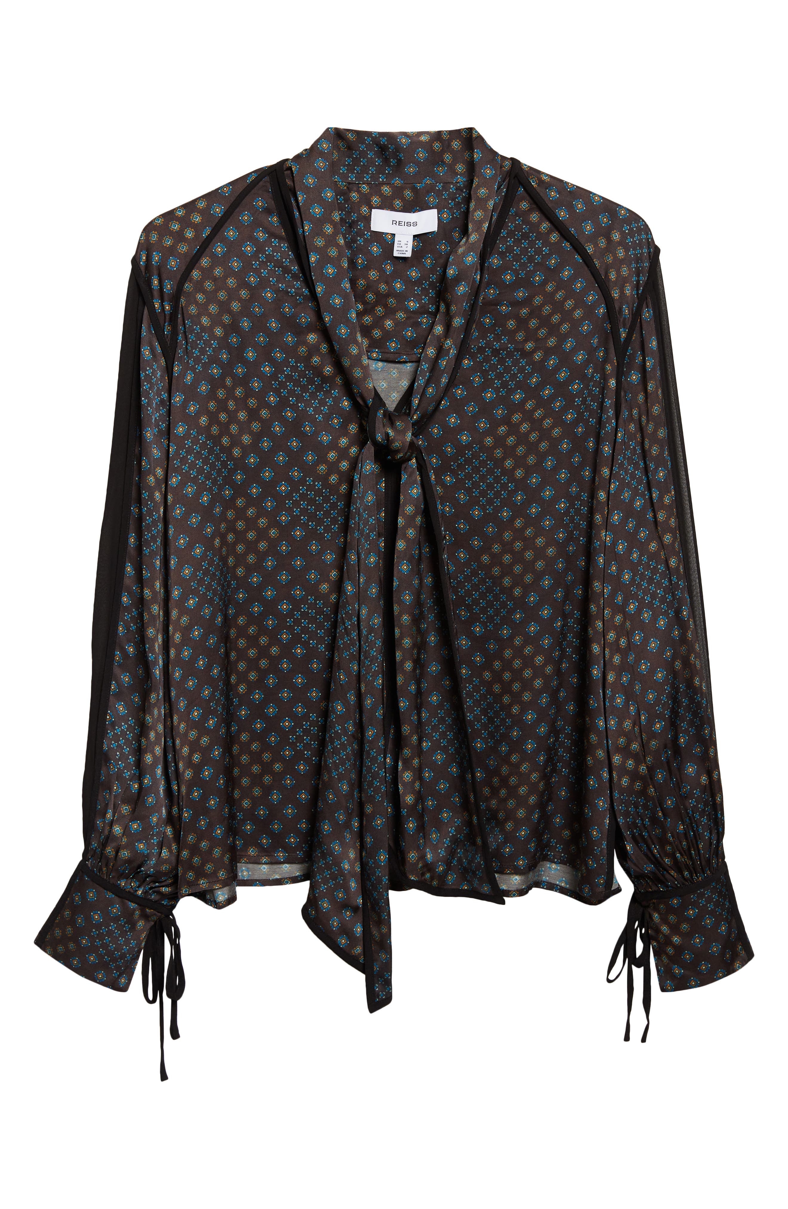 Reiss Eddie Foulard Print Tie Front Button-Up Shirt | Nordstrom