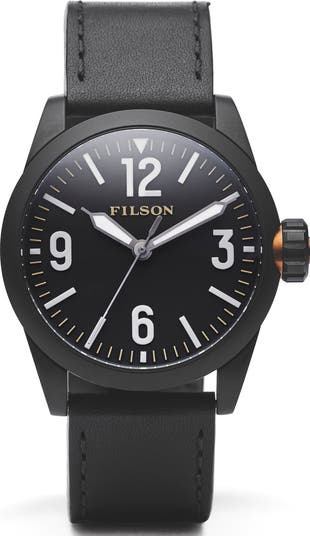 Filson Field Leather Strap Watch, 41mm | Nordstrom