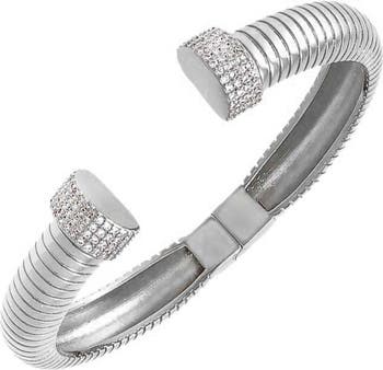 BY ADINA EDEN Pave Open Claw Ridged Bangle Bracelet | Nordstrom