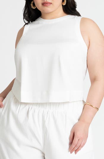 ELOQUII Boxy Scoop Neck Shell | Nordstrom