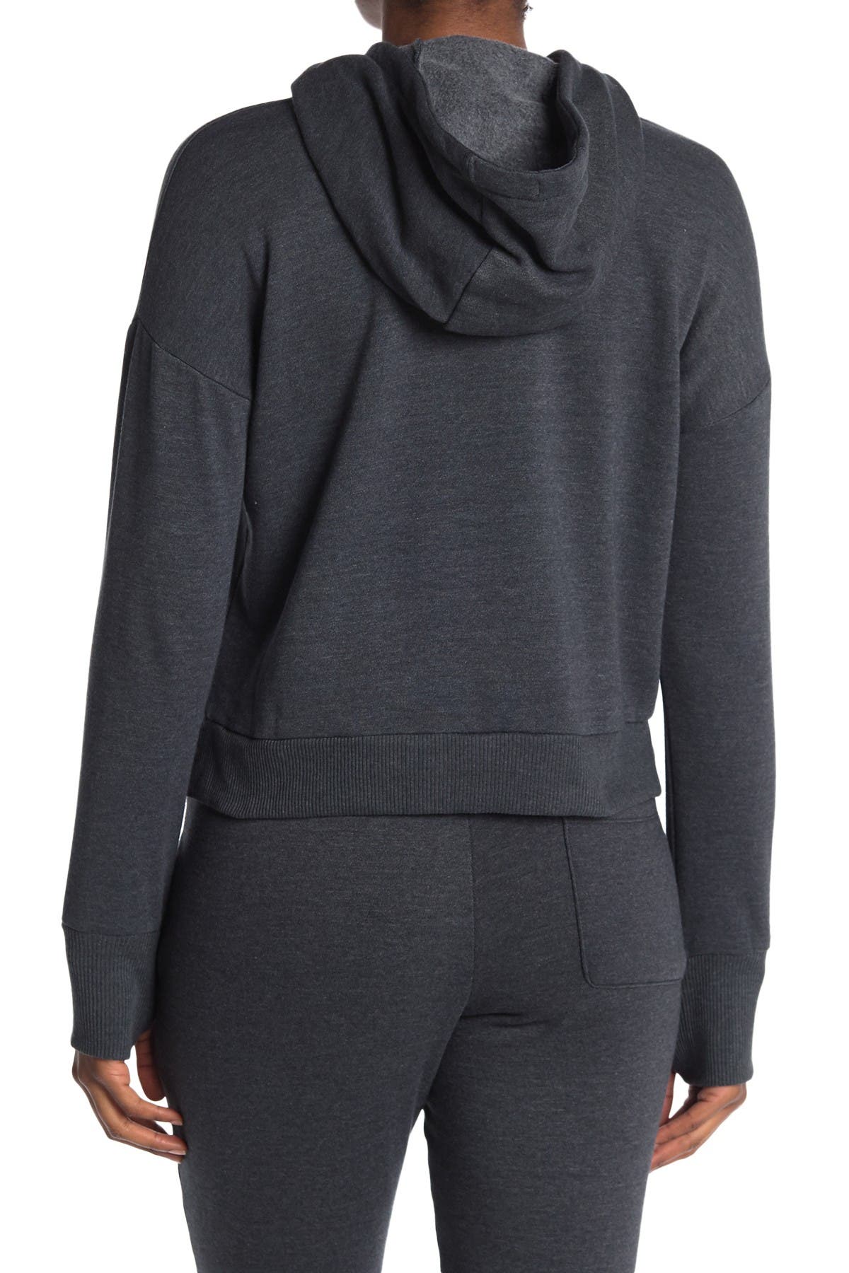 90 DEGREE BY REFLEX Stone Washed Cropped Hoodie | Nordstromrack