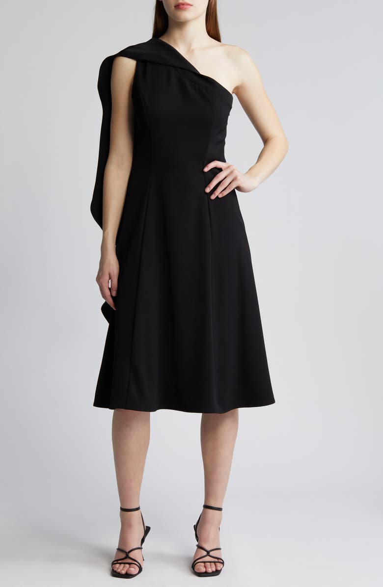 Black Halo Myleen Ruffle Halter Midi Dress | Nordstromrack