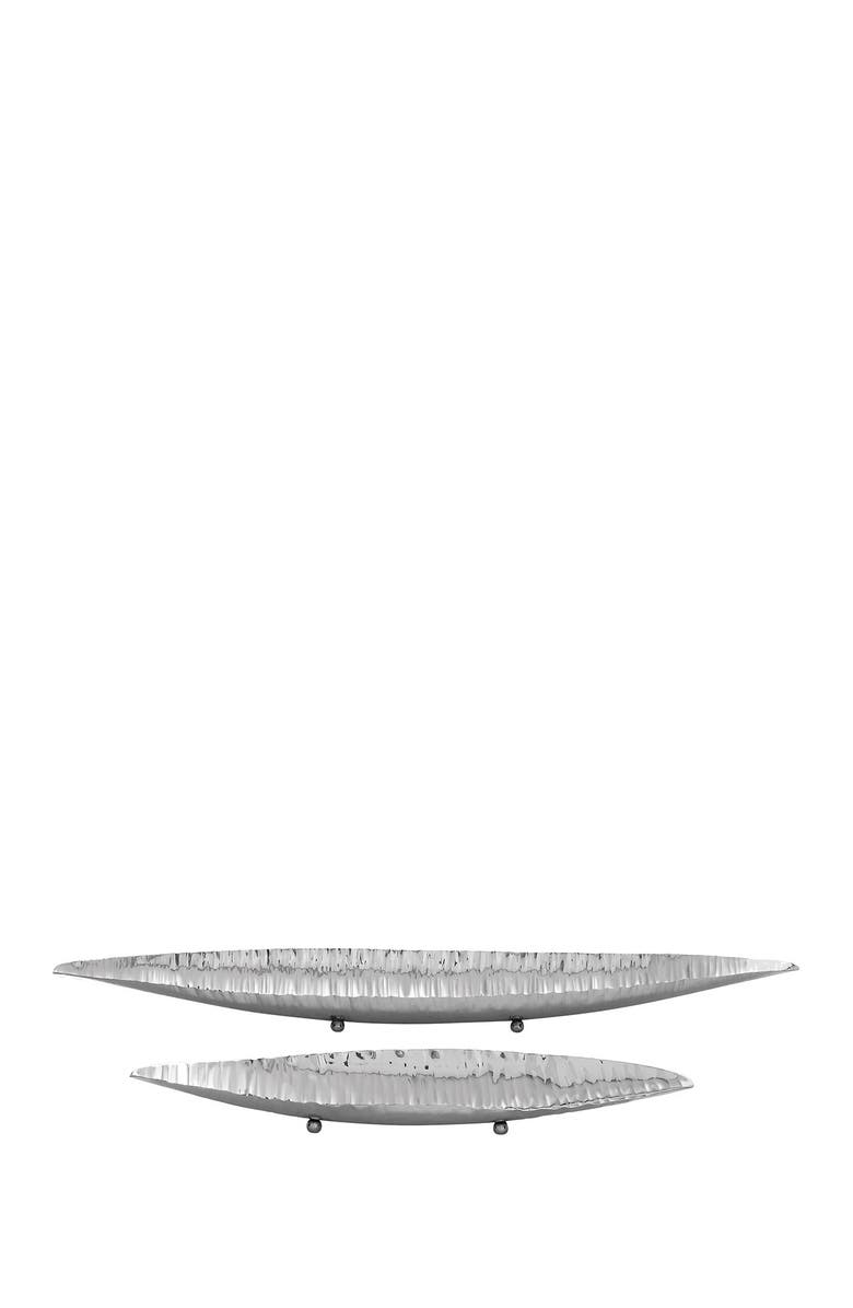 WILLOW ROW Silvertone Stainless Steel Decorative Bowl with Hammered ...