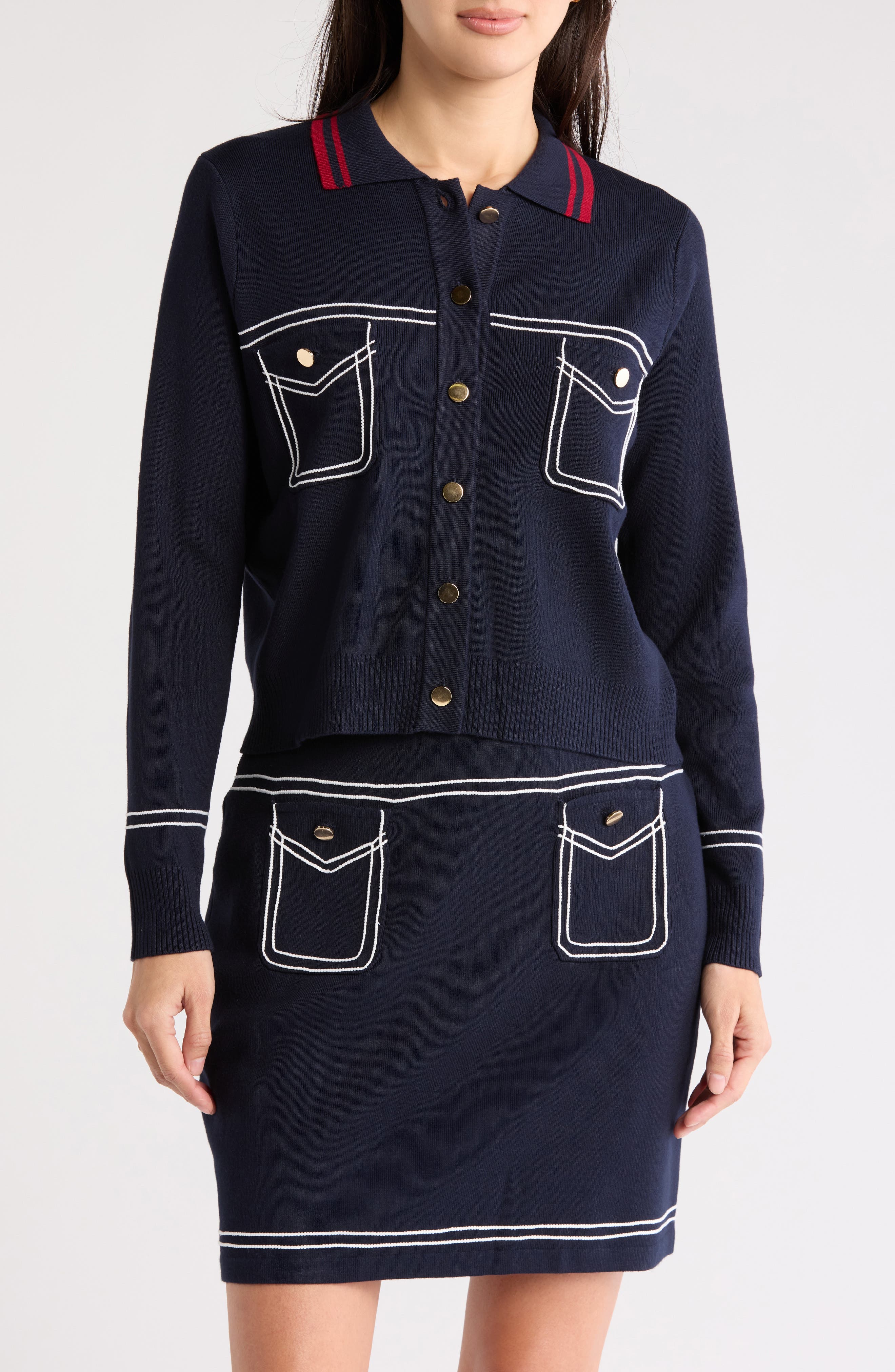 Adrianna Papell Contrast Stitch Sweater | Nordstromrack