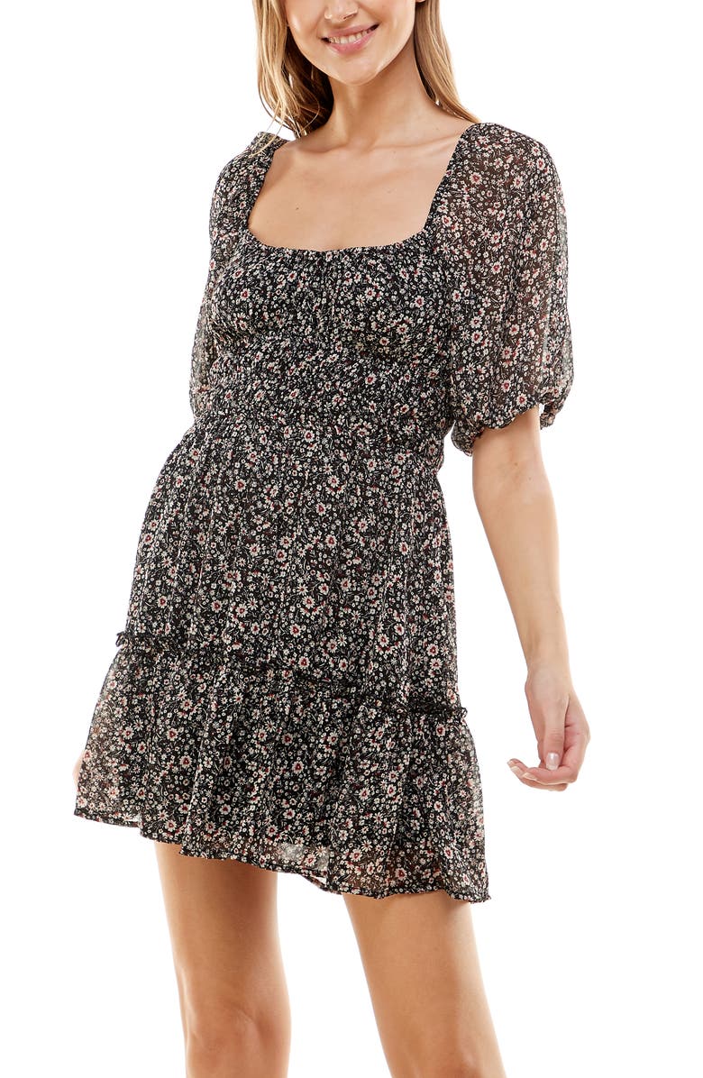 Row A Back Cutout Smocked Mini Dress | Nordstromrack