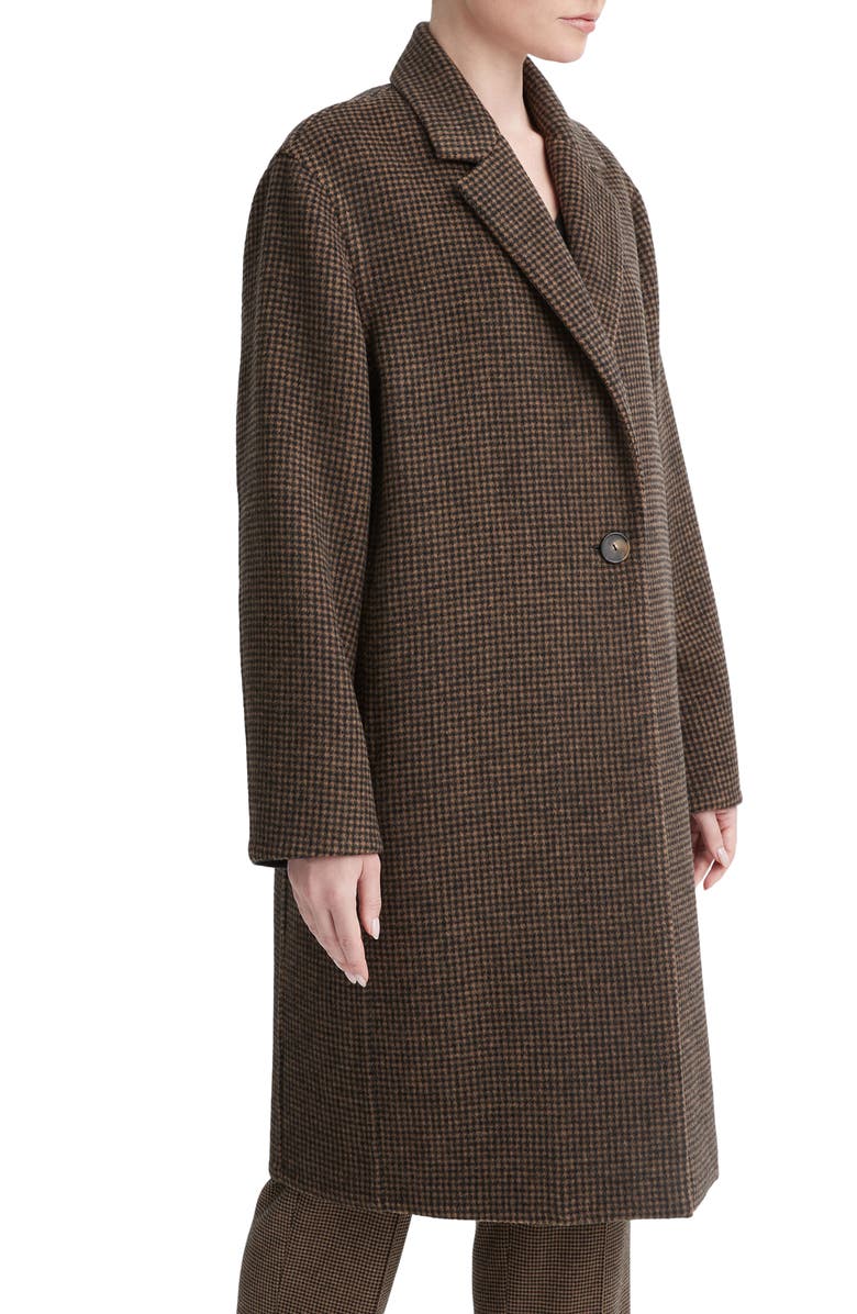 Vince Houndstooth Check Recycled Wool Blend Coat | Nordstromrack