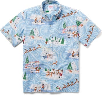 Reyn Spooner Rudolf The Red Nose Reindeer Classic Fit Short Sleeve ...