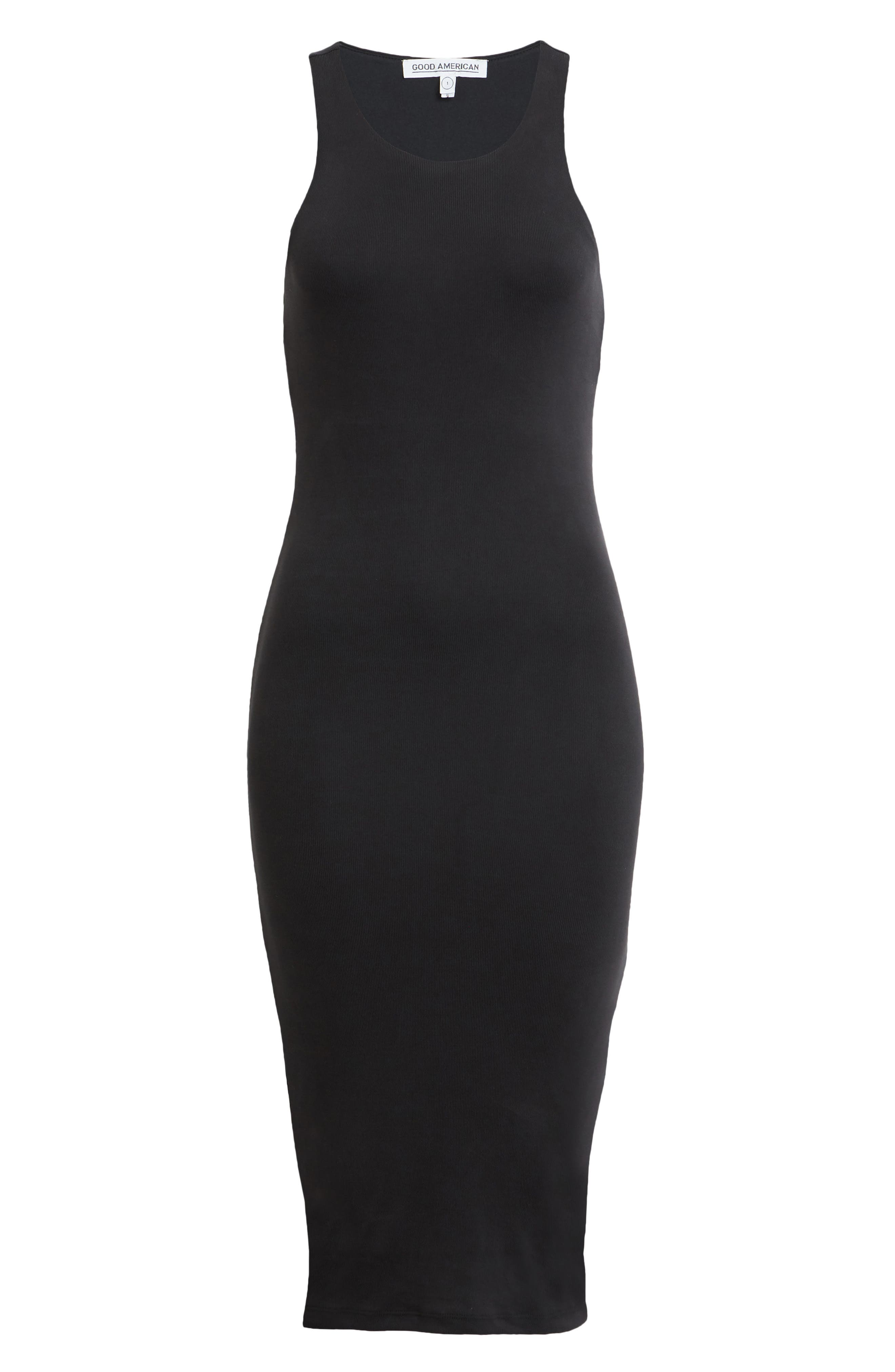 Good American Microrib Sleeveless Midi Body-Con Dress | Nordstromrack