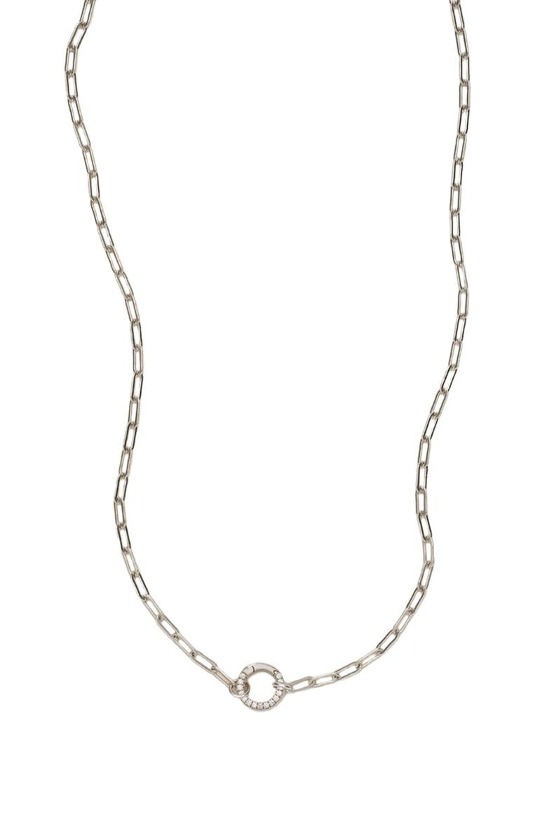 MADE BY MARY Jude Charm Necklace with CZ Link Lock | Nordstrom