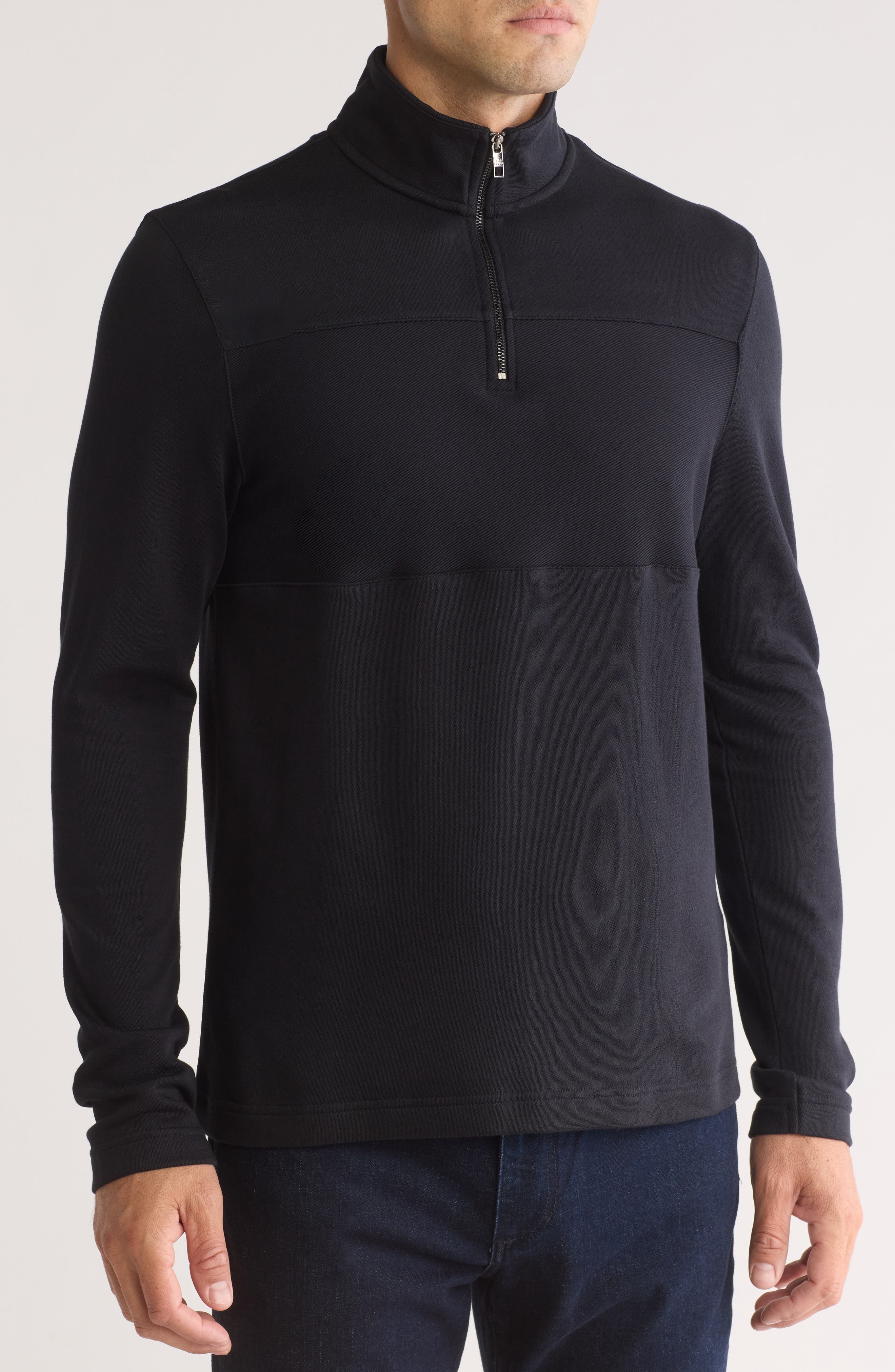 Ted Baker London Mix Texture Cotton Half Zip Pullover | Nordstromrack
