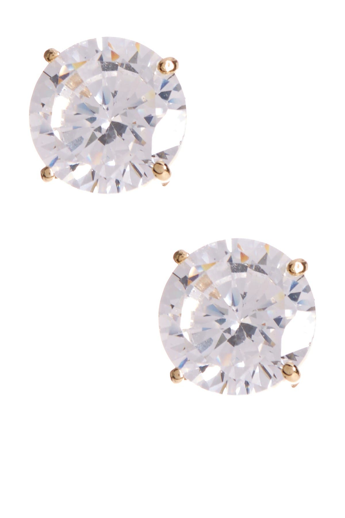KARAT RUSH 14K Yellow Gold 6mm Round CZ Stud Earrings (Women ...