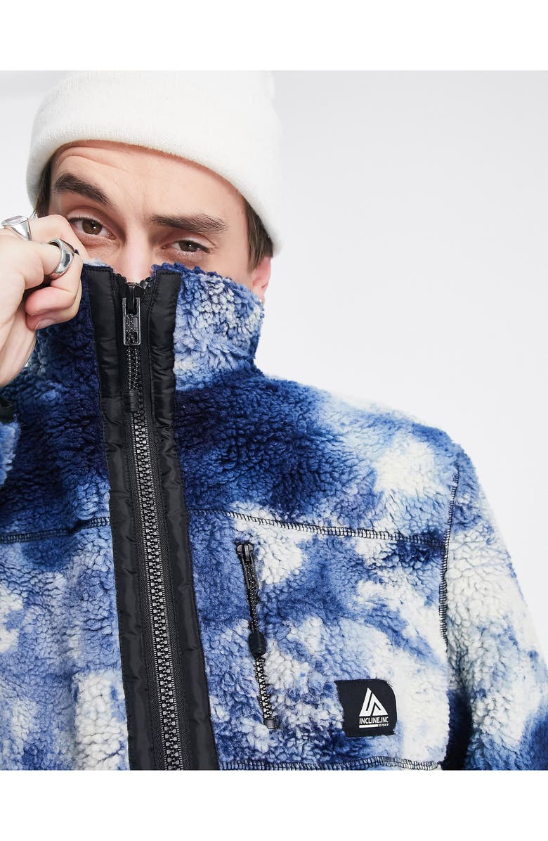 ASOS DESIGN Walker Tie Dye Fleece Jacket | Nordstrom