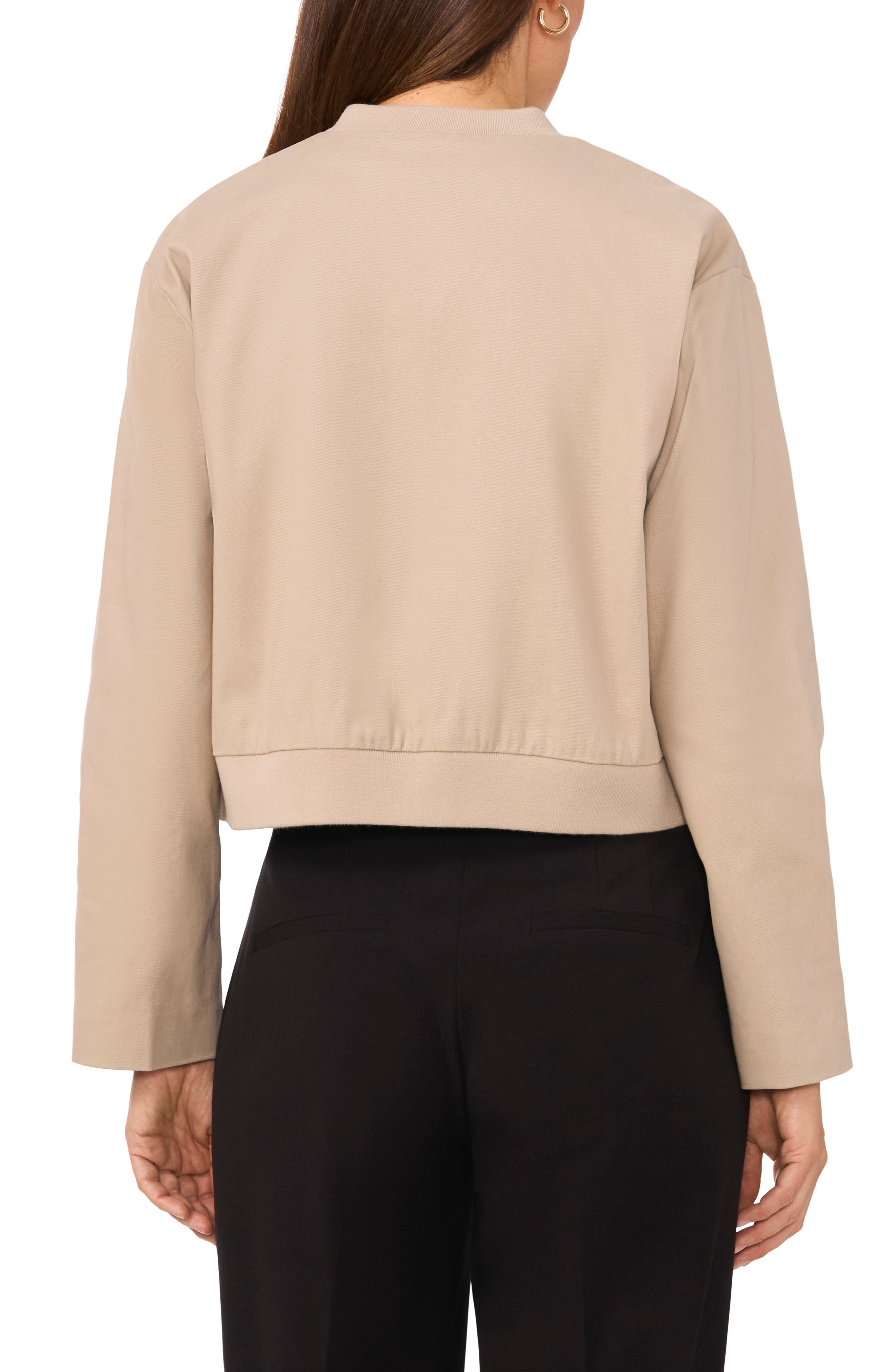 Halogen® Snap Front Crop Bomber Jacket | Nordstromrack