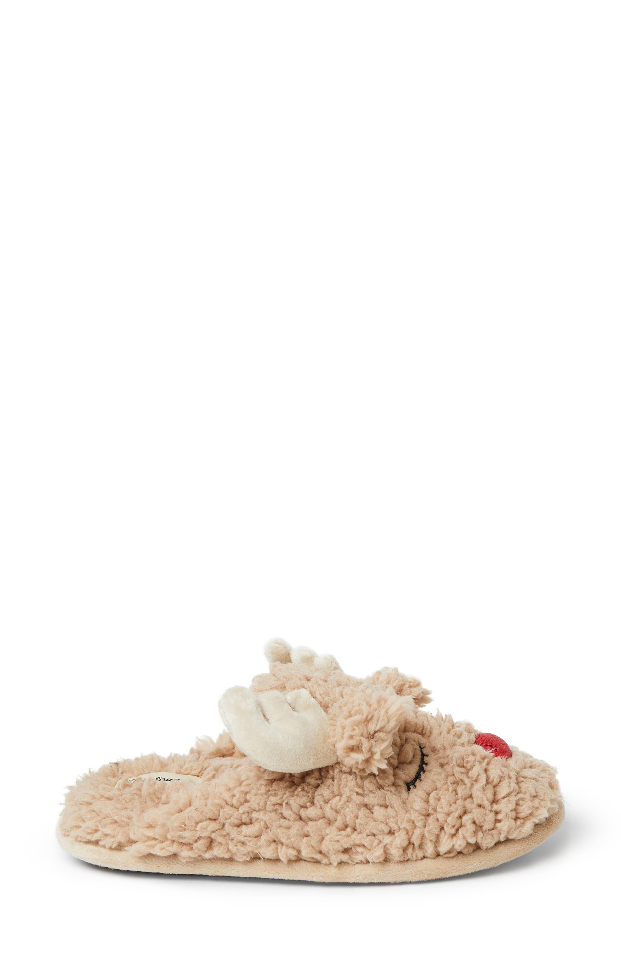 DEARFOAMS Faux Fur Reindeer Scuff Slipper (Women) | Nordstromrack