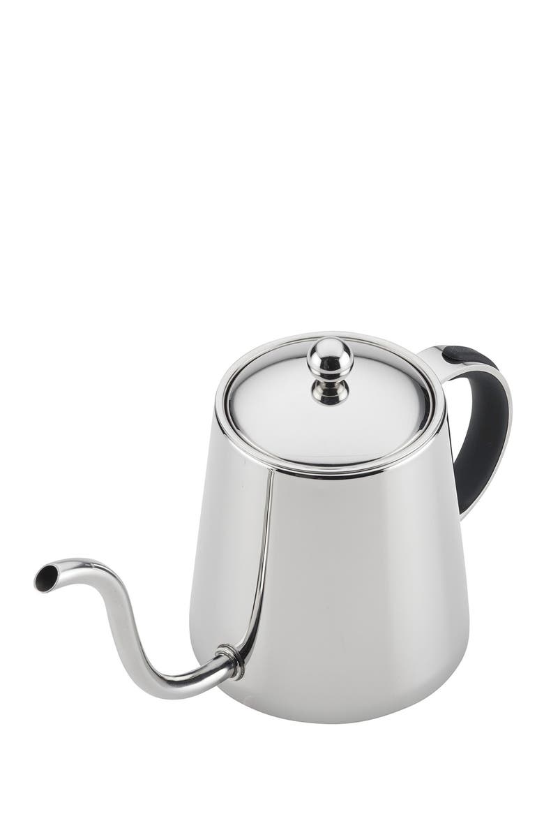 BONJOUR Stainless Steel Pour Over Teapot with Black Handle, 23-Ounce ...