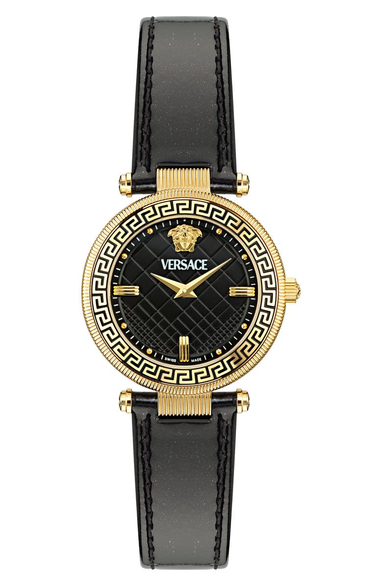 Versace Reve Leather Strap Watch, 35mm | Nordstrom