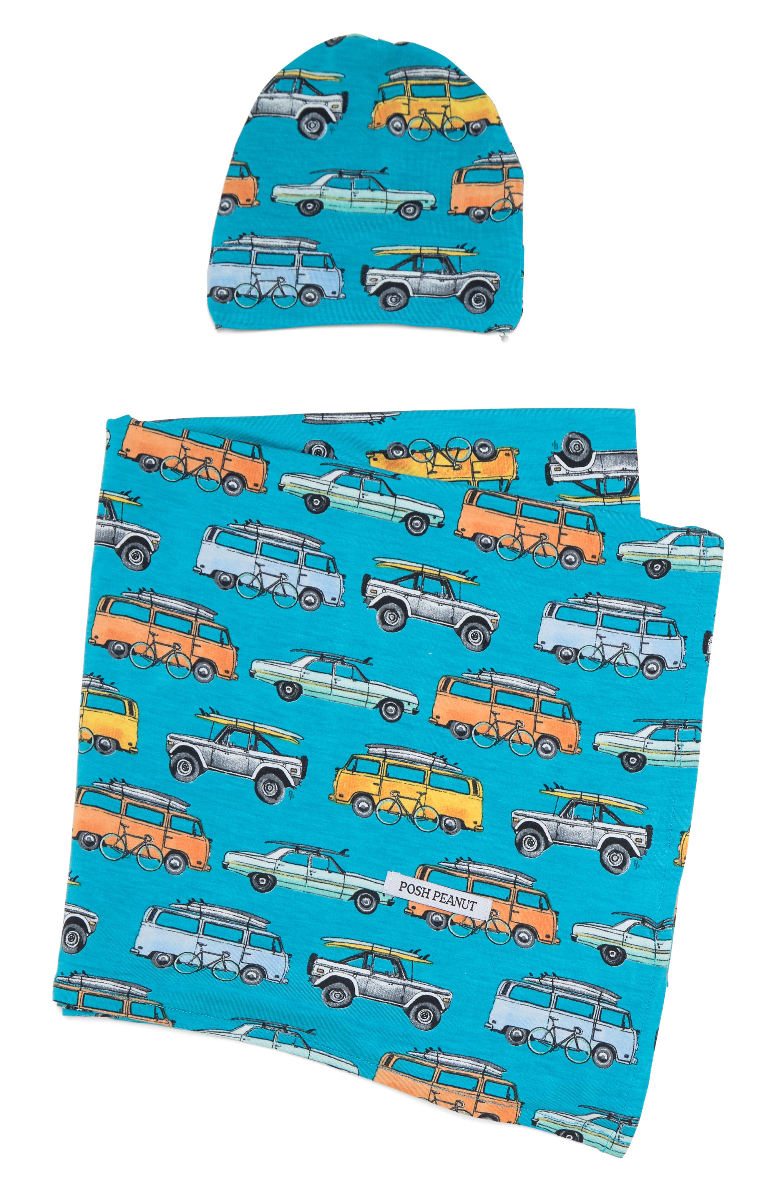 Posh Peanut Marino Print Cap & Swaddle Blanket Set | Nordstromrack