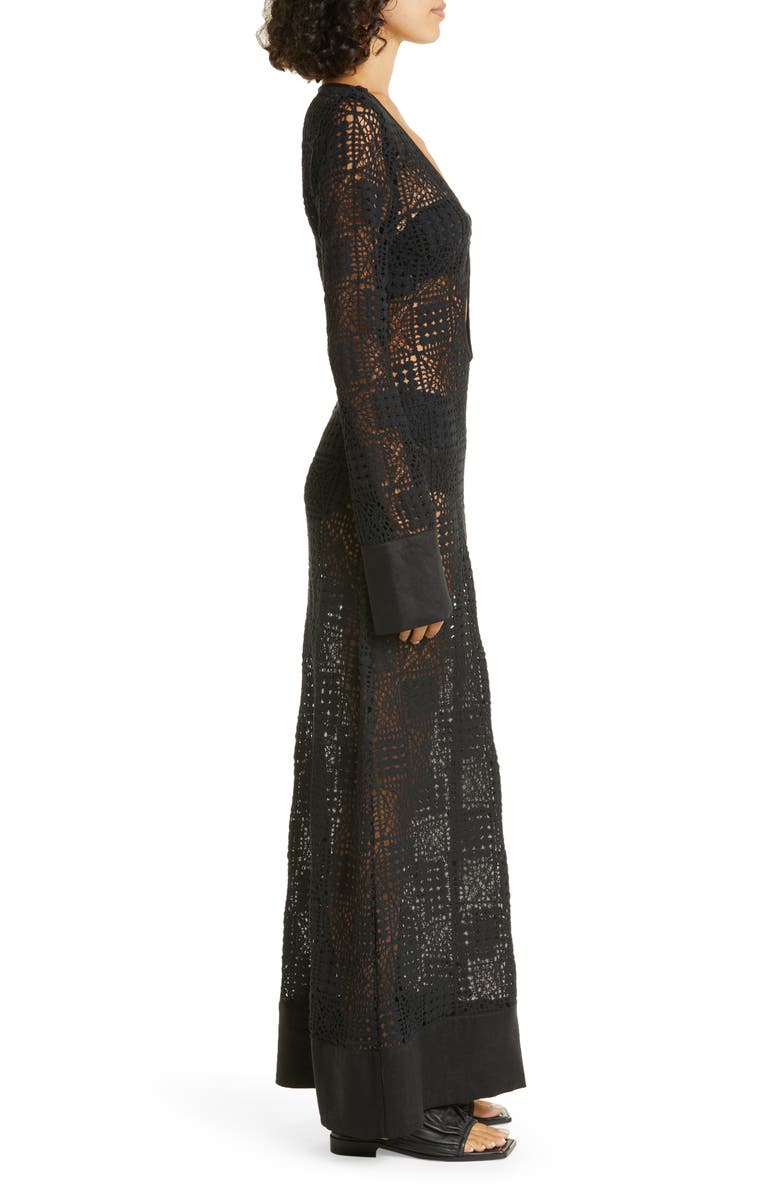SIR Rayure Crochet Long Sleeve Maxi Dress | Nordstromrack