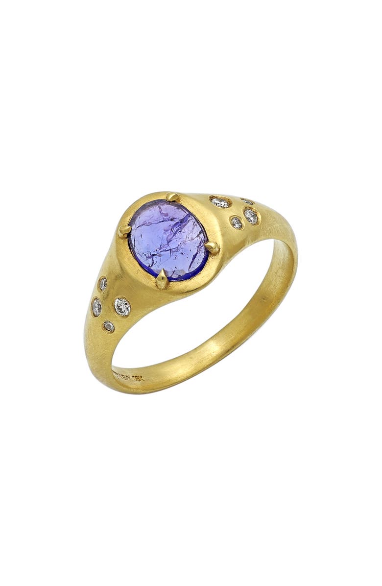 Bony Levy 18K Yellow Gold Tanzanite & Diamond Ring - 0.08ct. - Size 6.5 ...