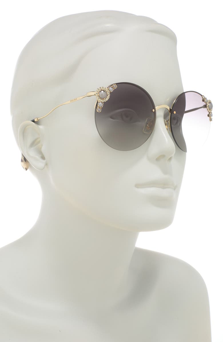 Miu Miu 60mm Gradient Round Sunglasses | Nordstromrack