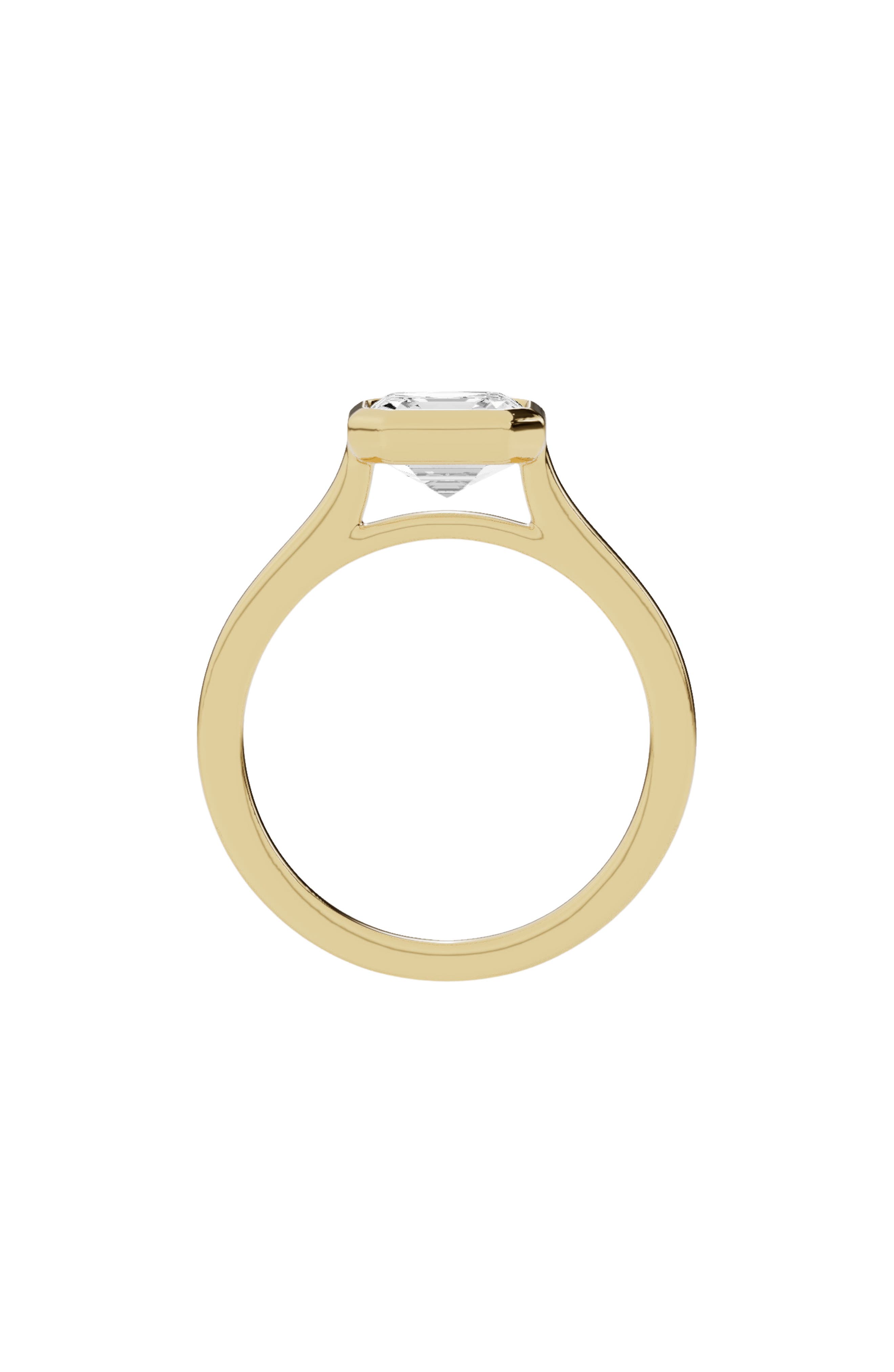 Jennifer Fisher 18K Gold Asscher Lab Created Diamond Solitaire Ring - 2 ...