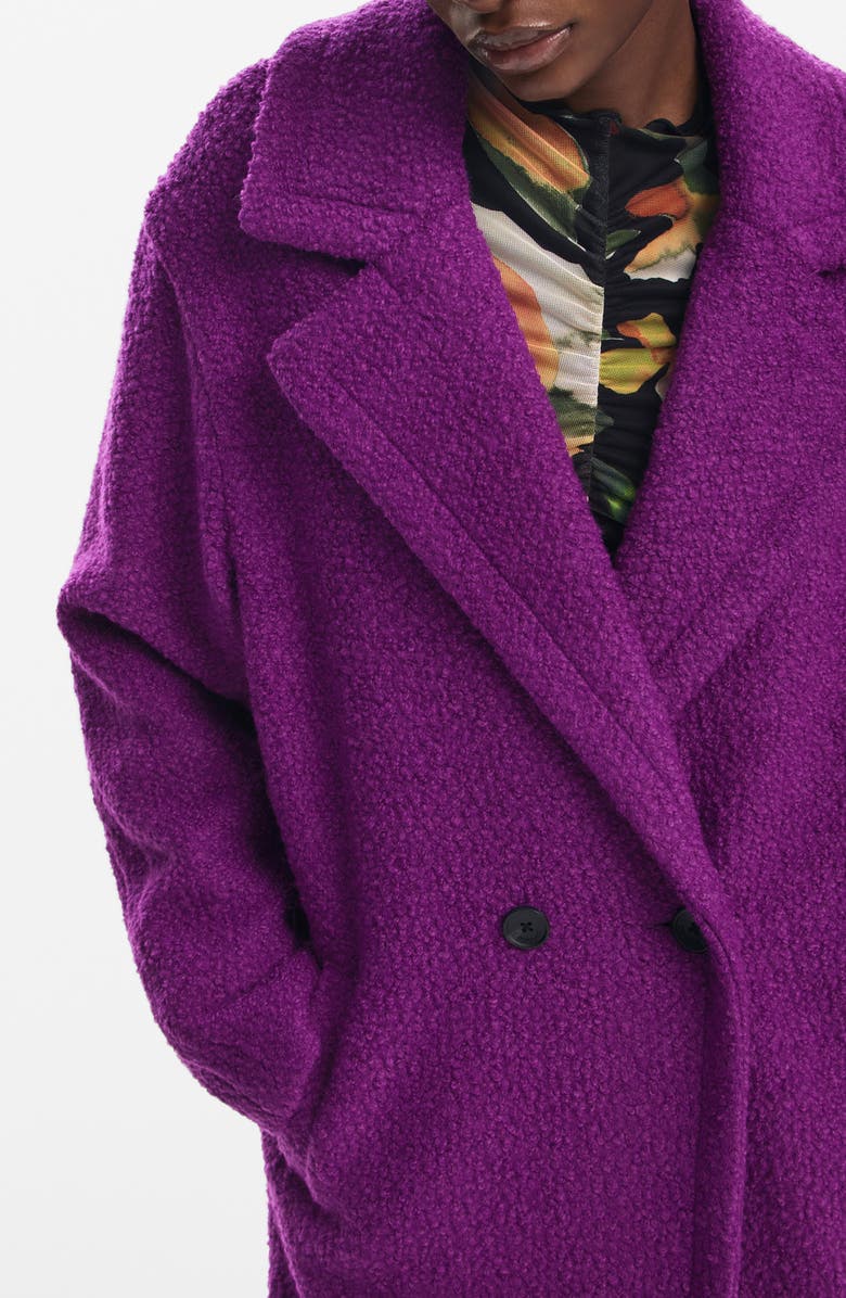 Desigual Amberes Double Breasted Bouclé Coat | Nordstrom