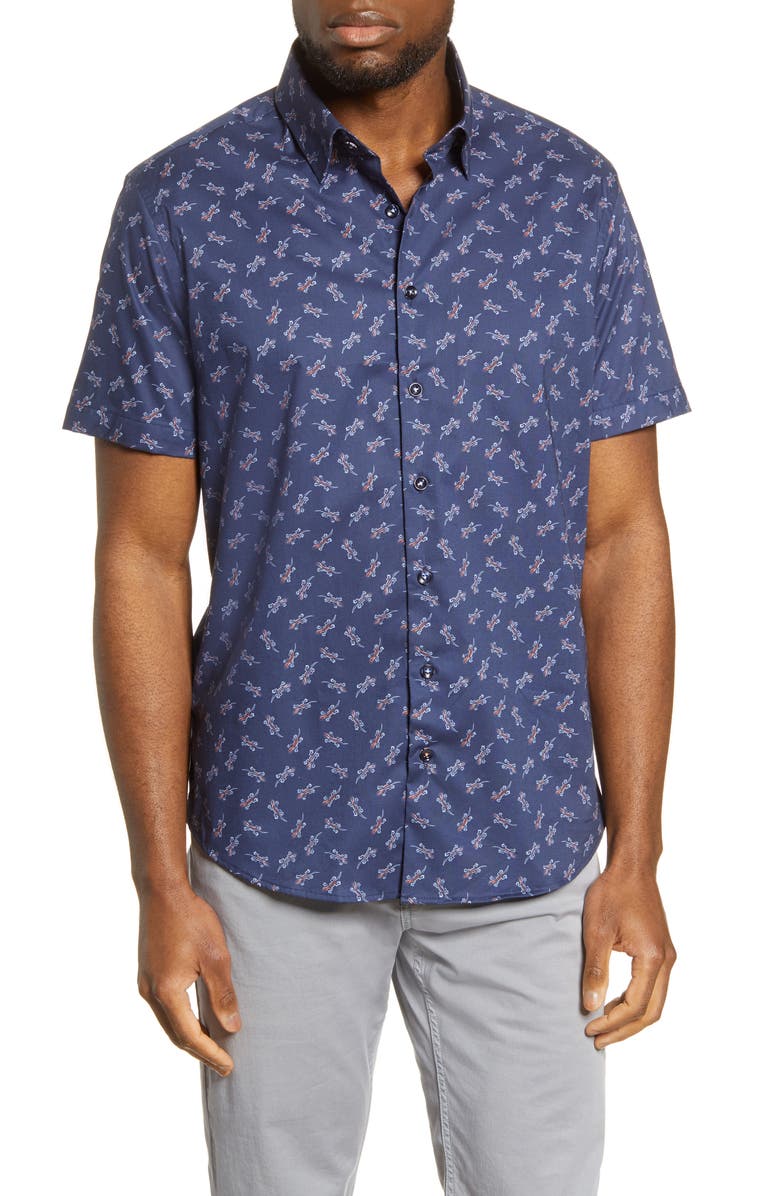 Stone Rose Gecko Print Short Sleeve Button-Up Shirt | Nordstromrack