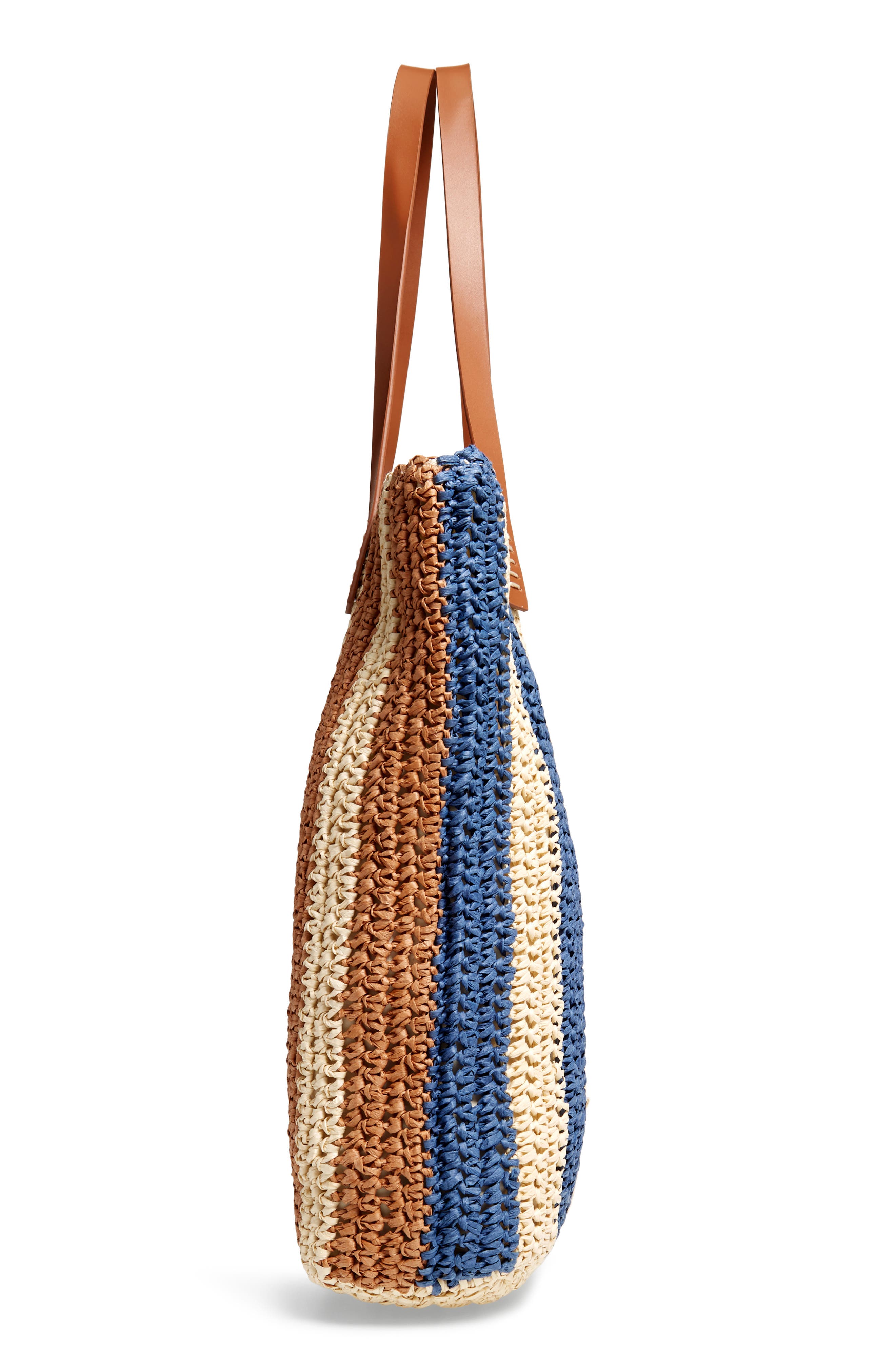 Nordstrom Stripe North/South Raffia Tote | Nordstrom