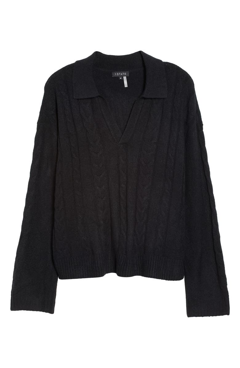 1.STATE Cable Knit Collared Sweater | Nordstromrack