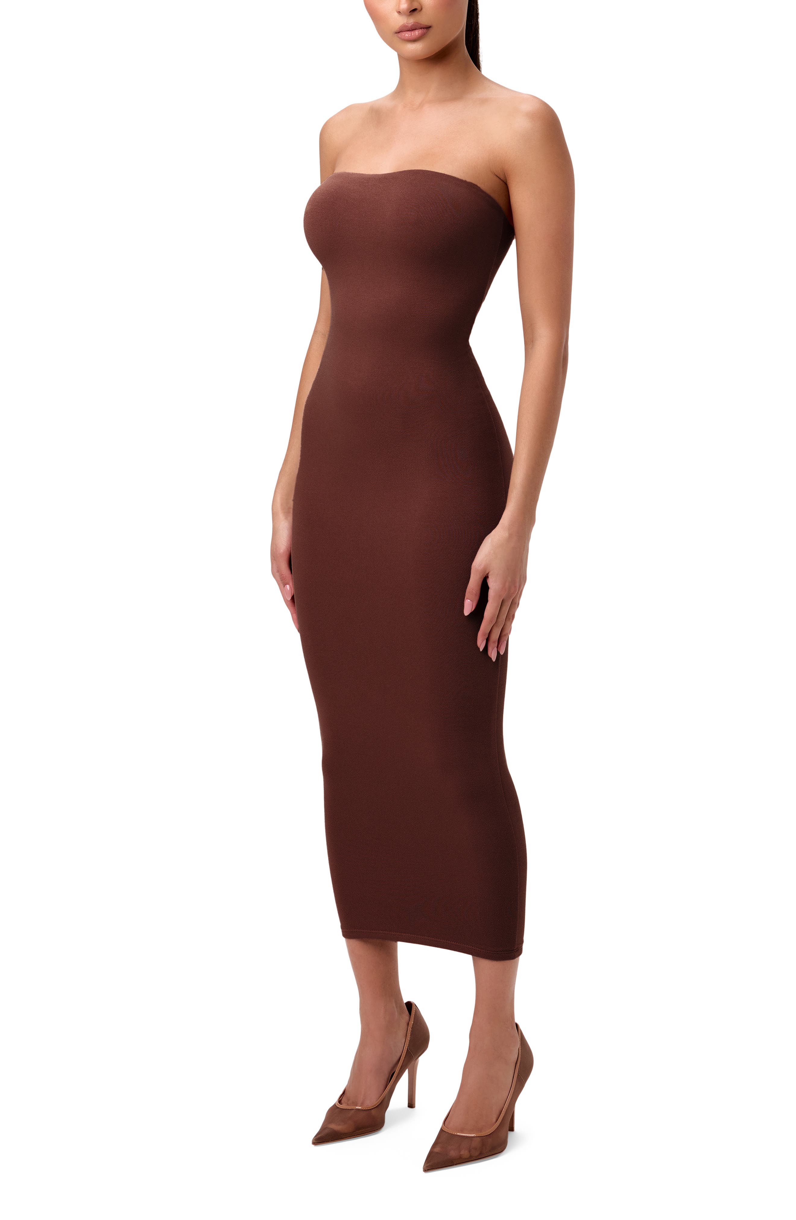 Naked Wardrobe Body-Con Midi Tube Dress (Women) | Nordstrom