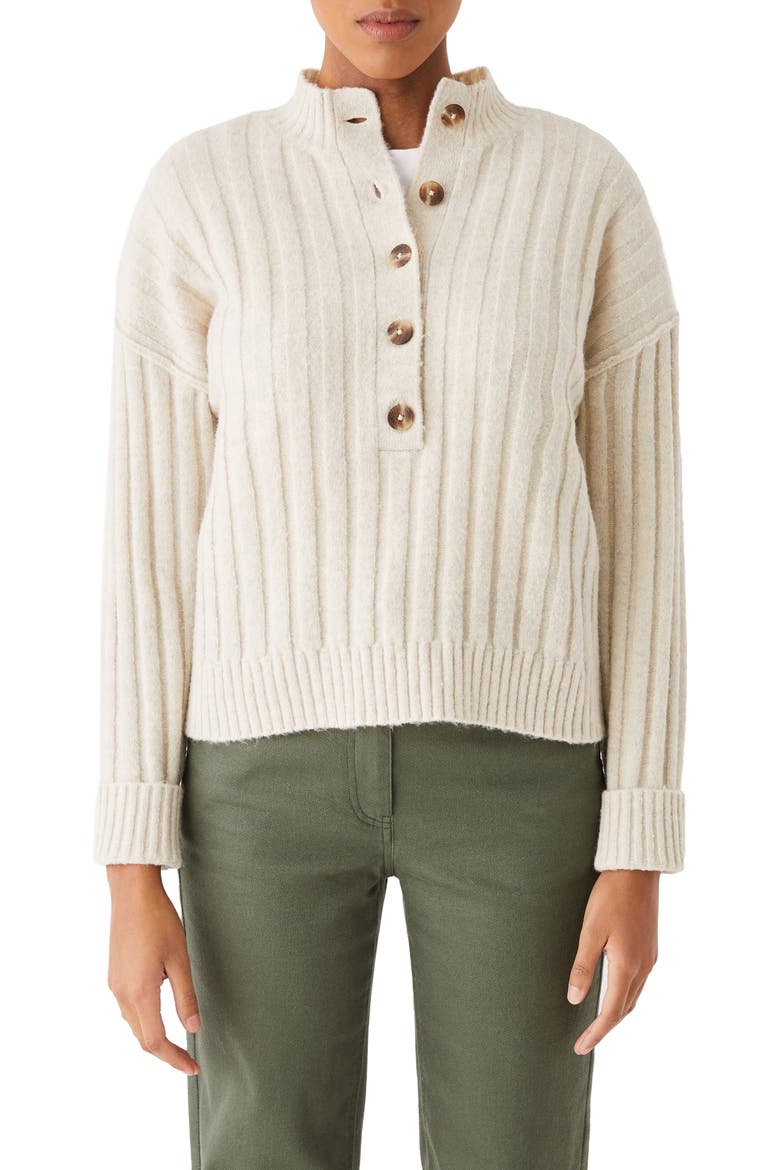 Half Placket SeaWool Ribbed Sweater (Women) | Nordstromrack