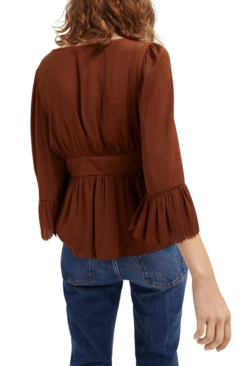 Scotch & Soda V-Neck Peplum Top | Nordstrom