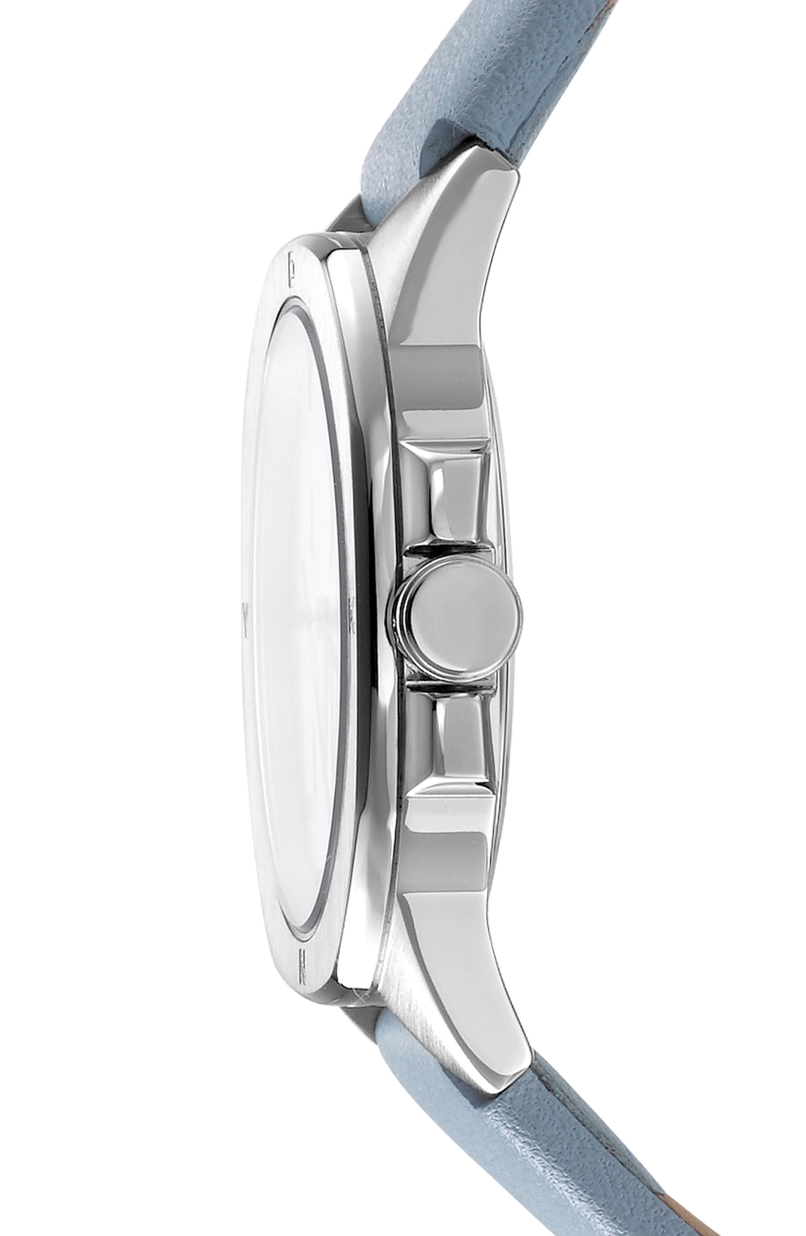 DKNY Logo Dial Leather Strap Watch | Nordstromrack