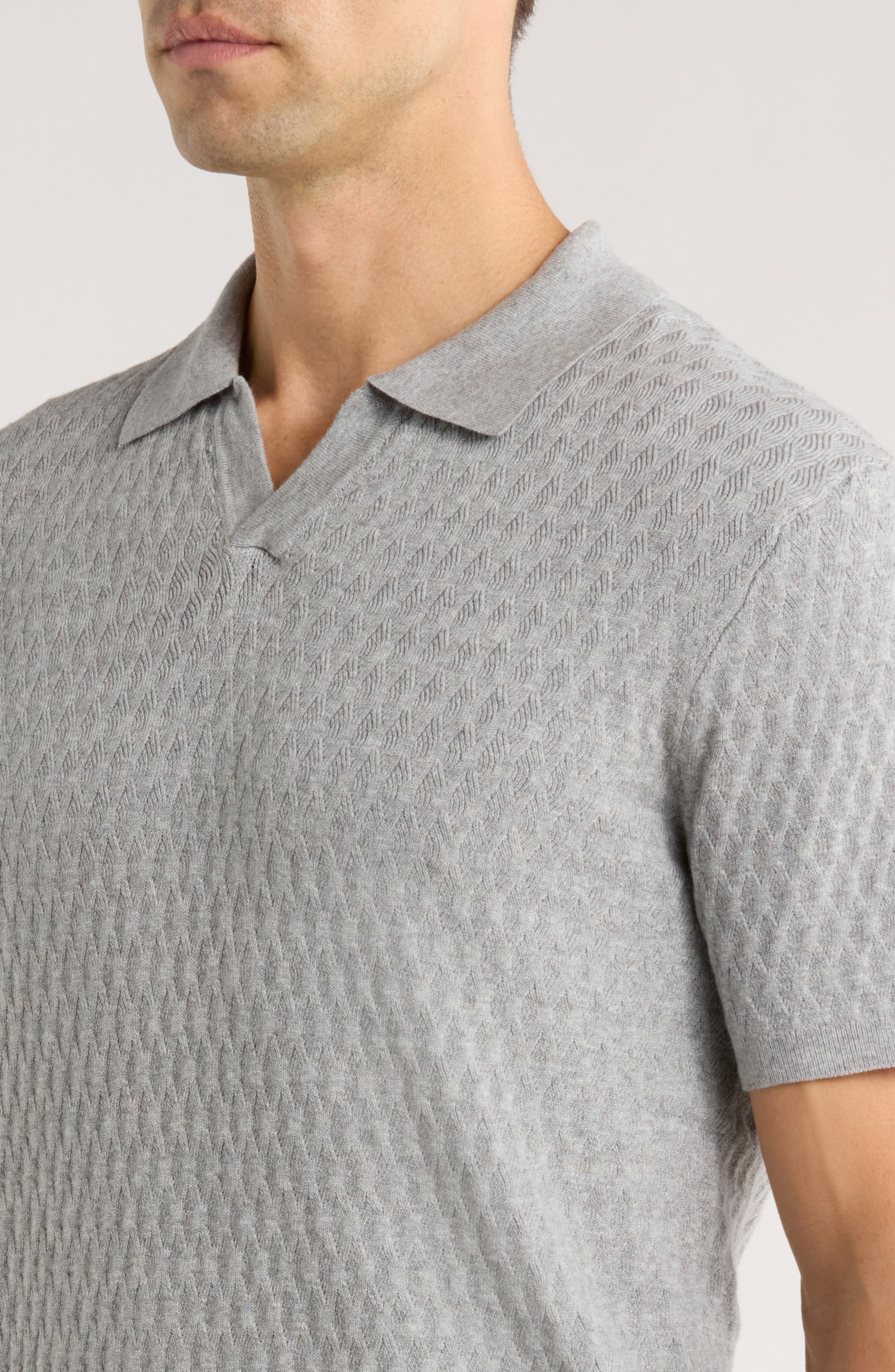 Robert Barakett Rylan Johnny Collar Cotton Blend Polo Sweater ...