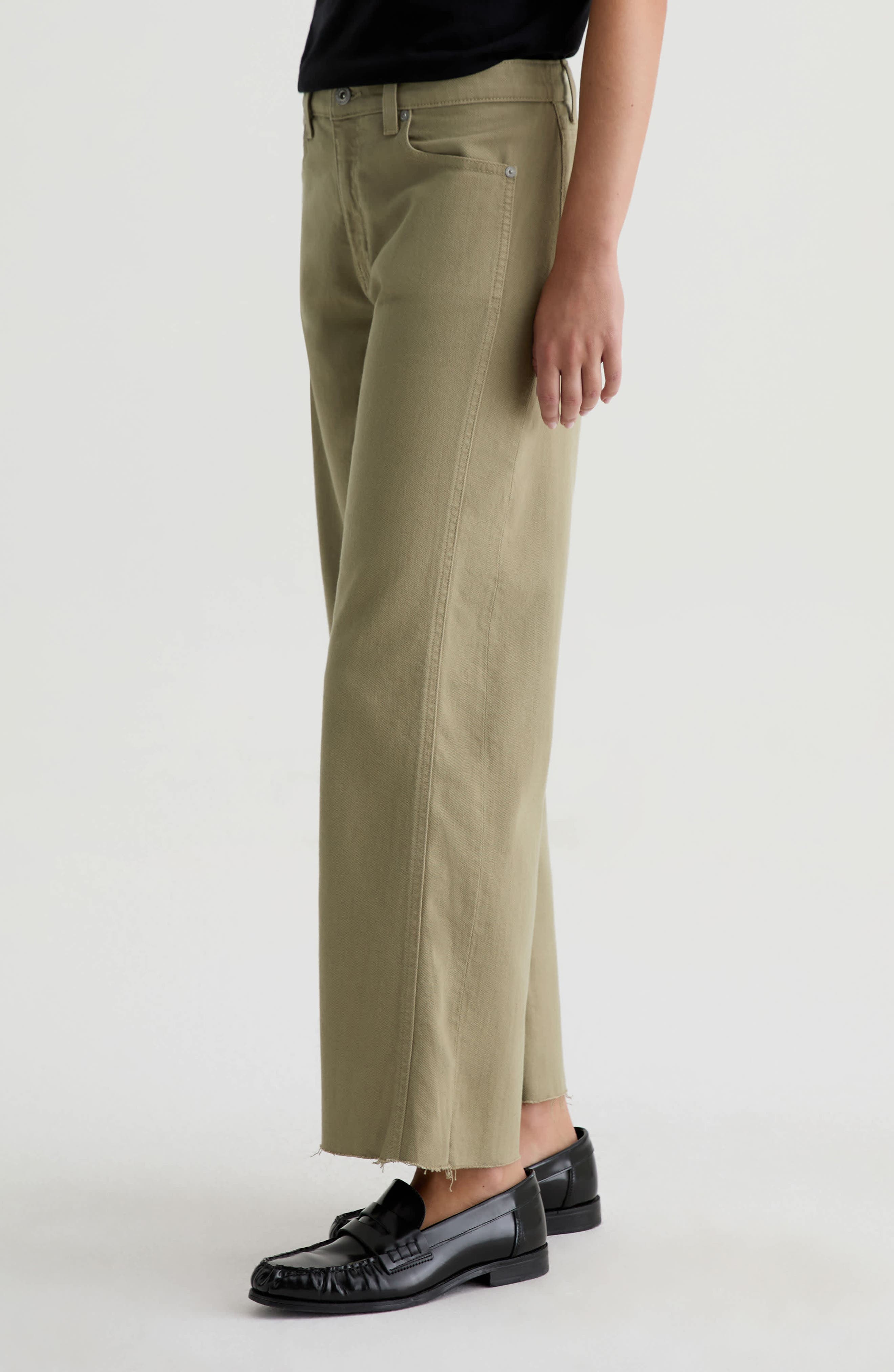 AG Saige Raw Hem Paneled Ankle Wide Leg Jeans | Nordstrom