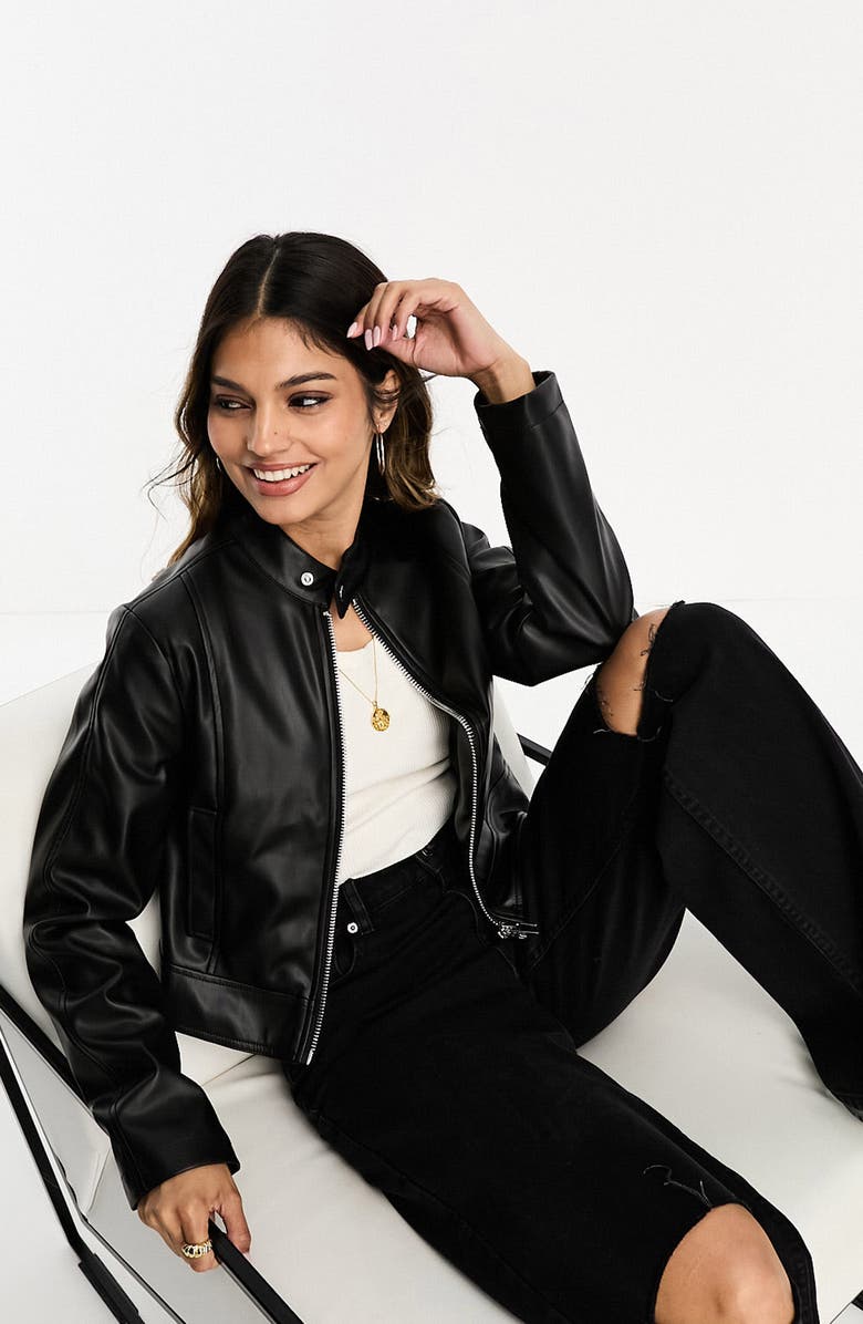ASOS DESIGN Faux Leather Biker Jacket | Nordstromrack