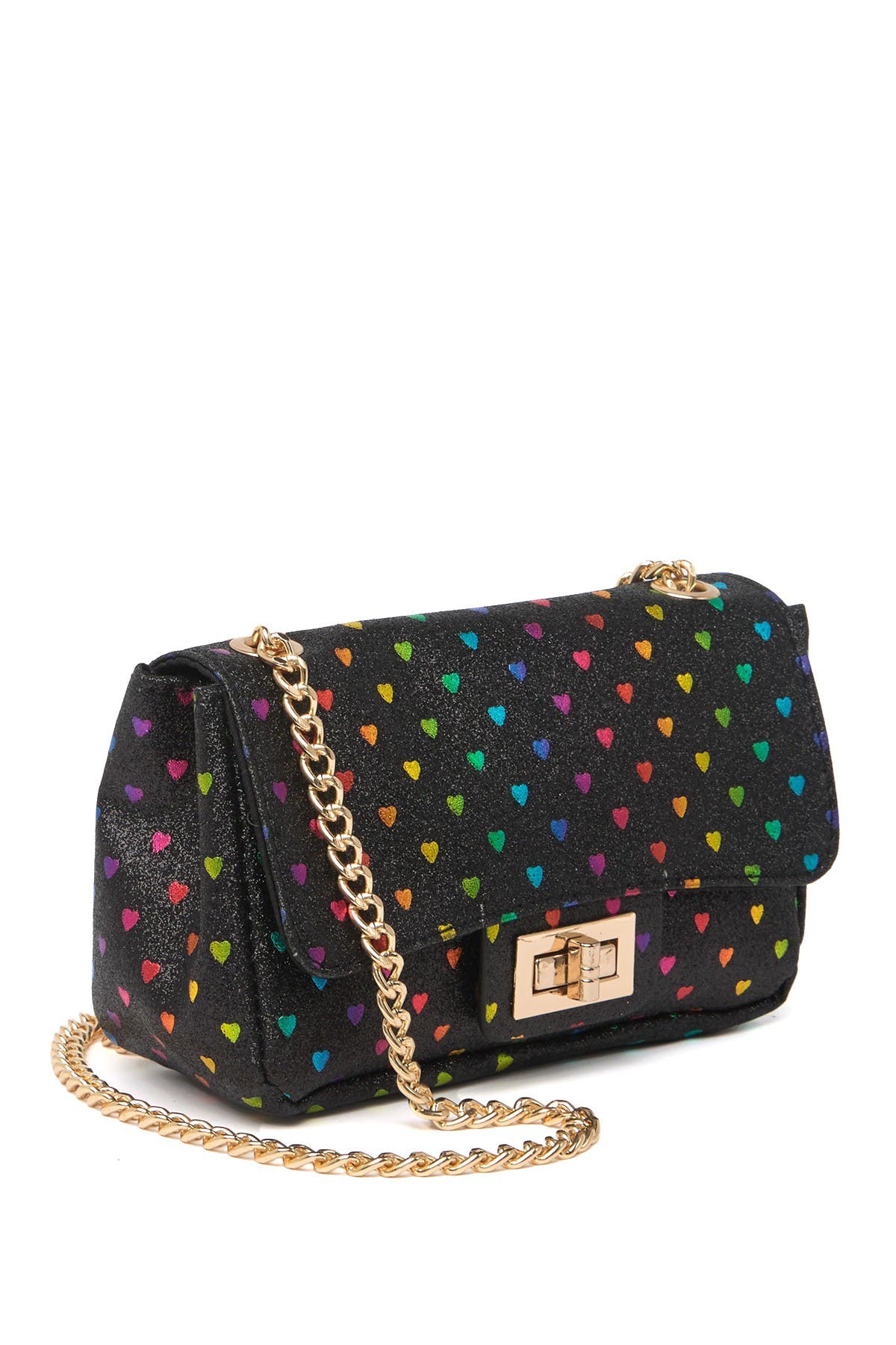 OLIVIA MILLER Black Glitter Rainbow Hearts Crossbody | Nordstromrack